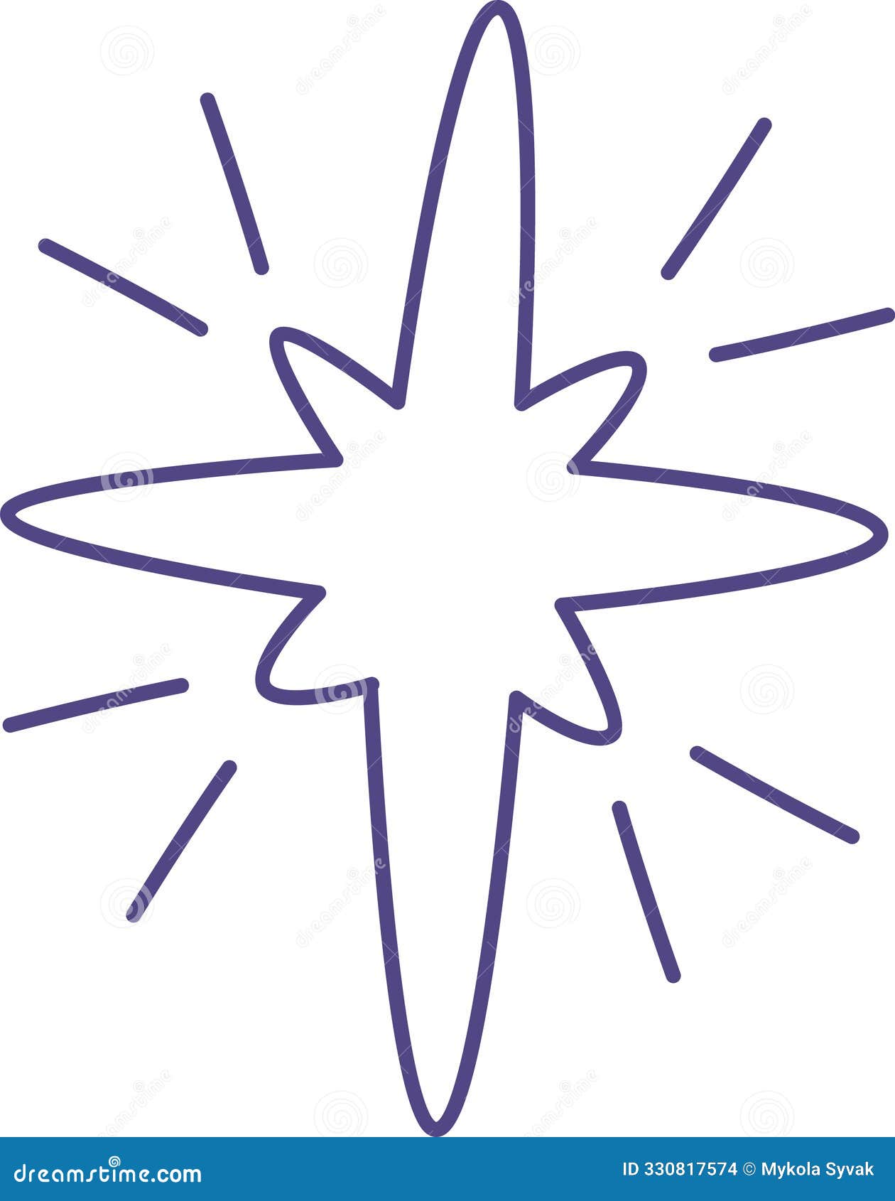 Shining Star Doodle stock illustration. Illustration of design - 330817574