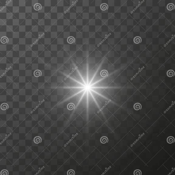 Shining Star Light Rays Glowing Particles. Vector Special Effect on a ...