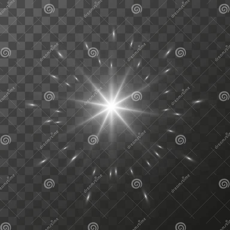 Shining Star Light Rays Glowing Particles. Vector Special Effect on a ...