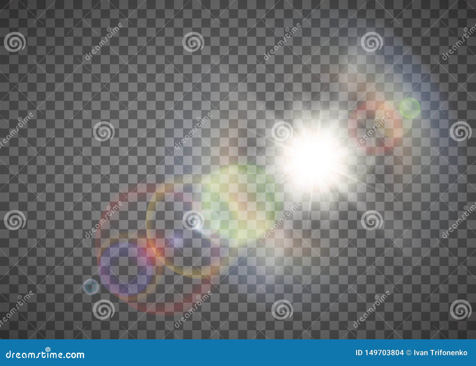 Shining Sun. Light Effect Pattern Isolated on a Transparent Background ...