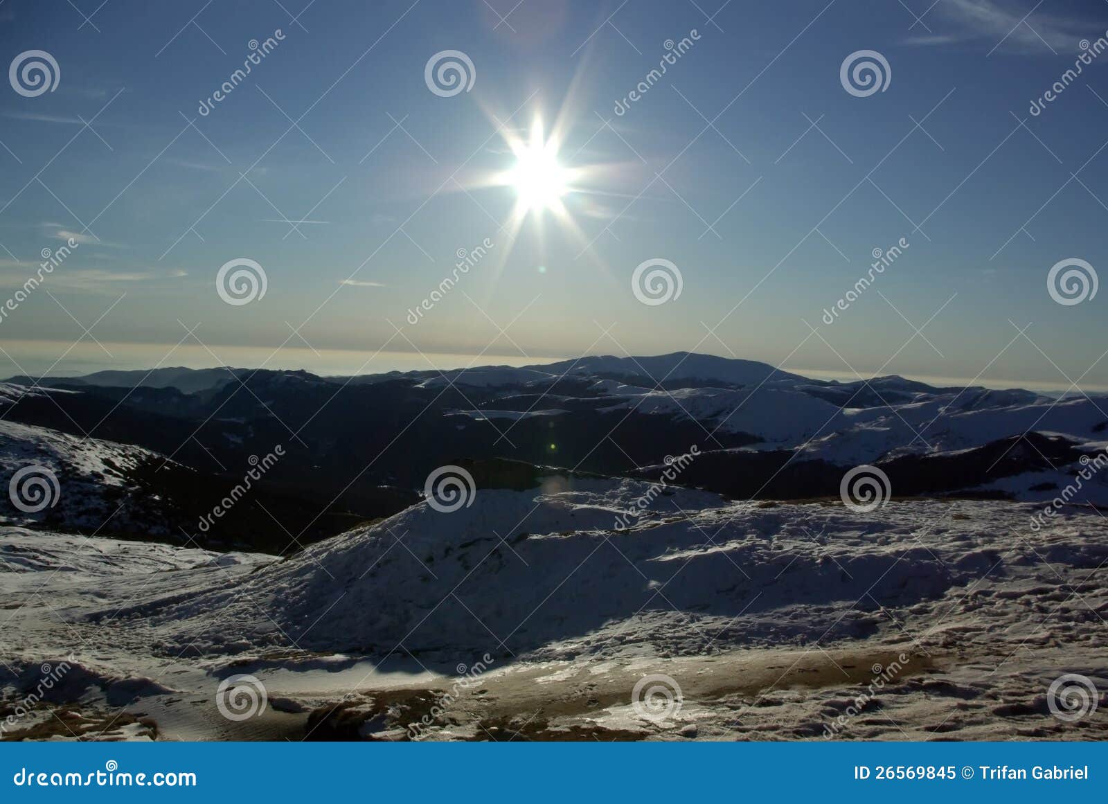 Shining sun over Mountains stock image. Image of rocks - 26569845