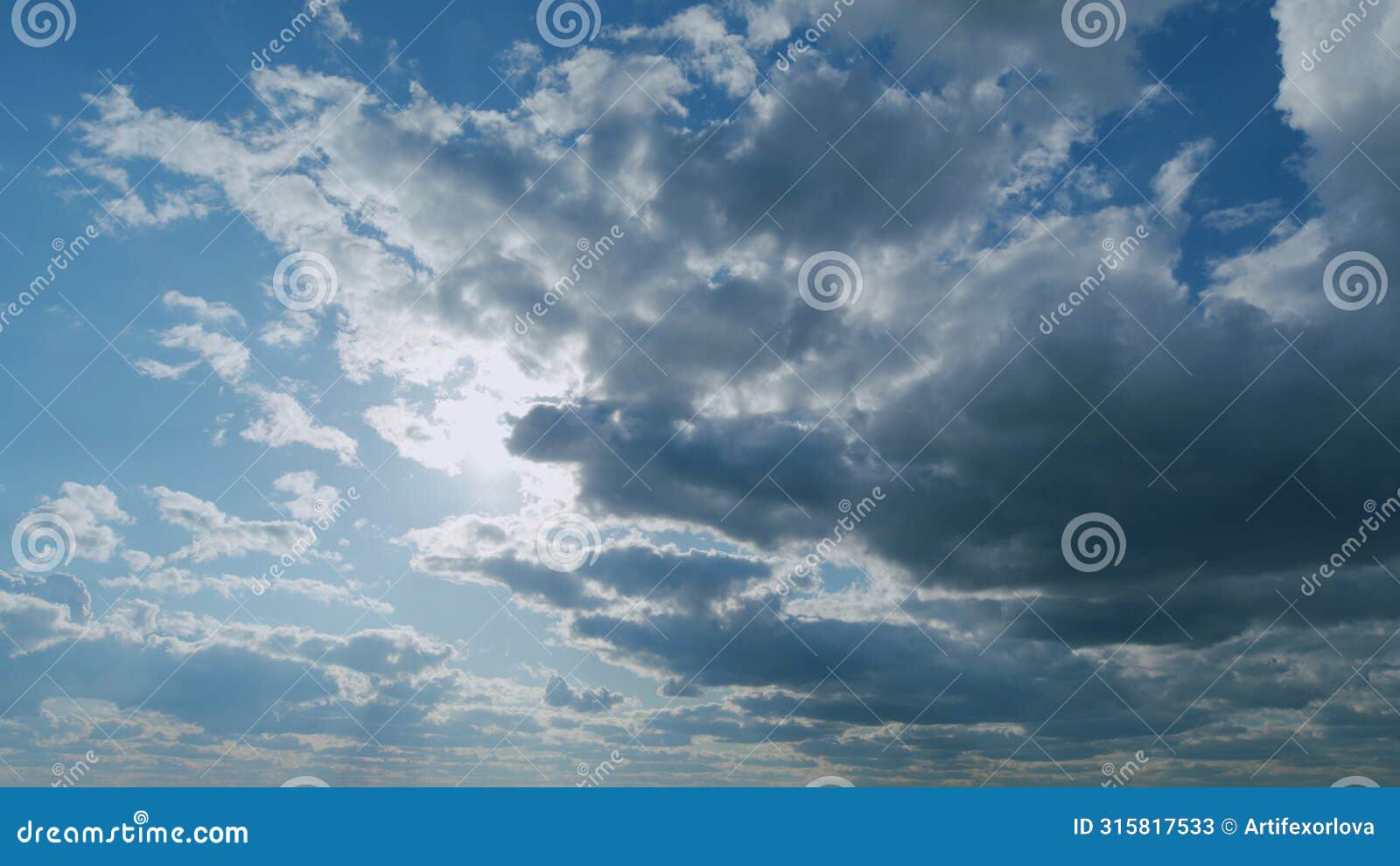 Shining Sun Rays and Eventually Breaking through Cloud Mass. Clouds ...