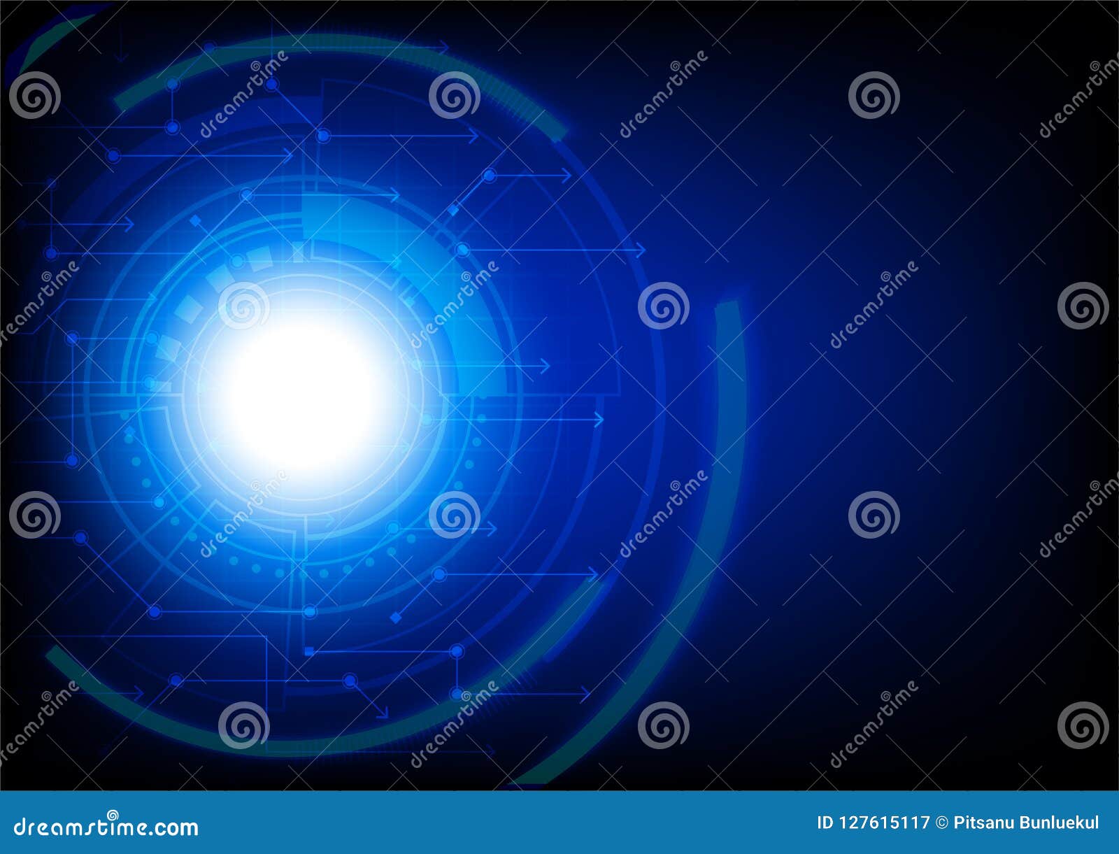 Shining Ui on Blue and Dark Background Stock Vector - Illustration of ...