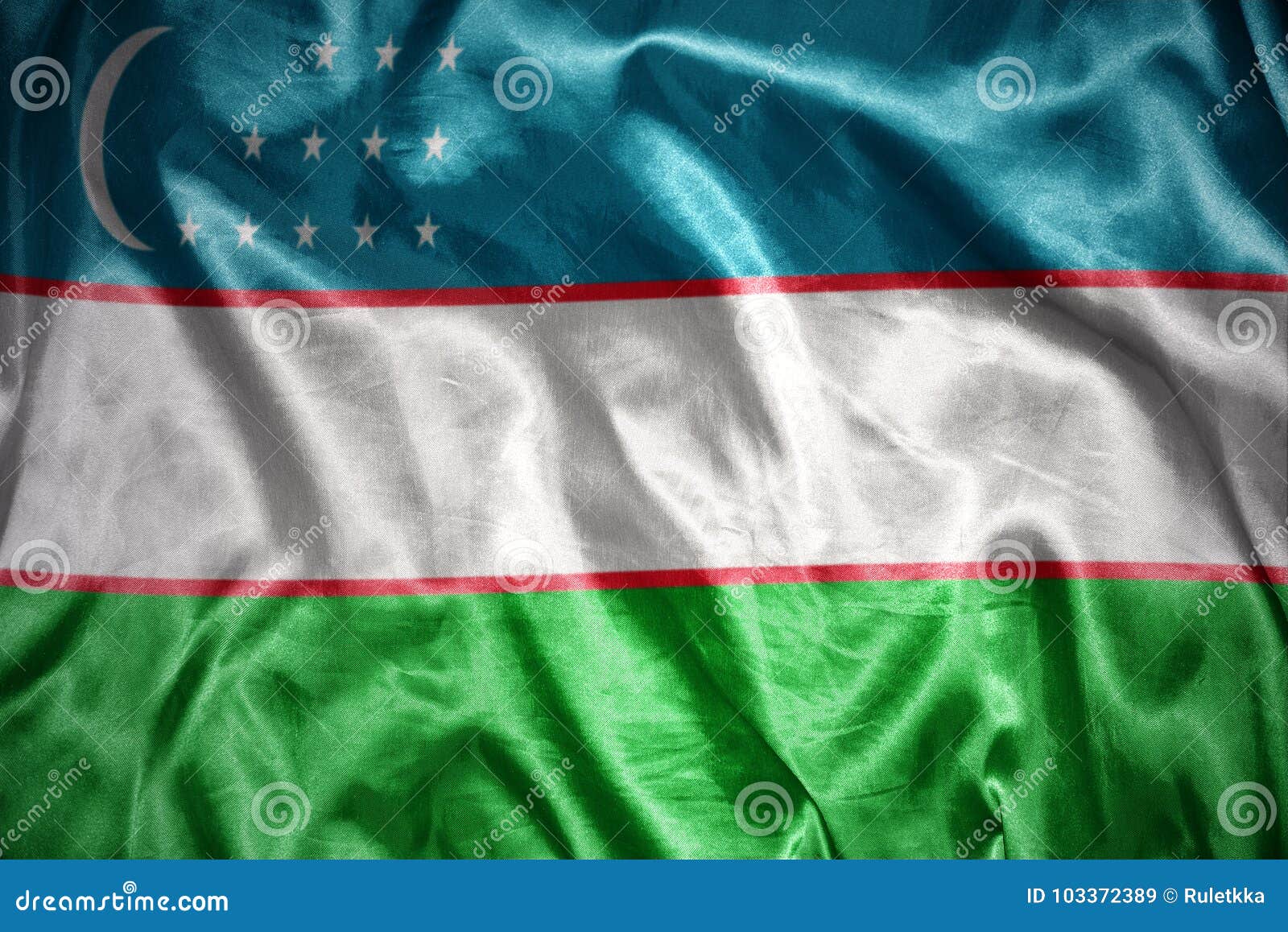 Shining uzbek flag stock illustration. Illustration of realistic ...