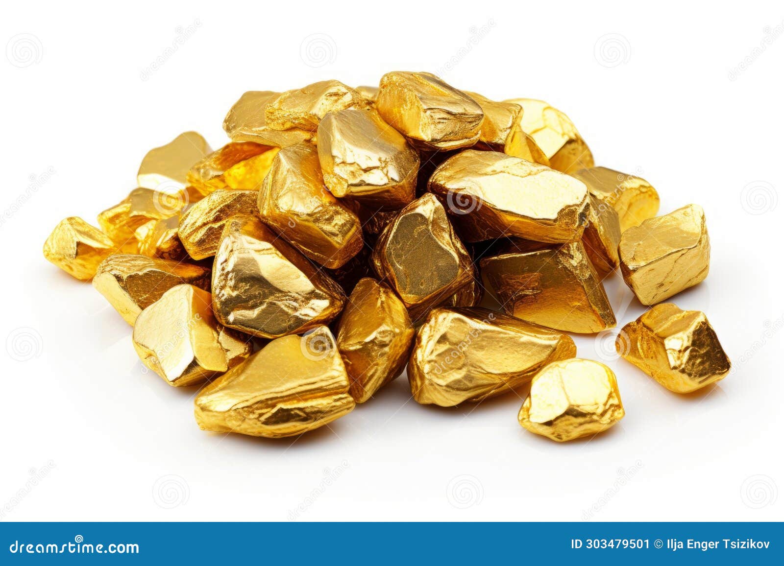 Shining and Valuable Gold Nugget Isolated on a Clean White Background ...