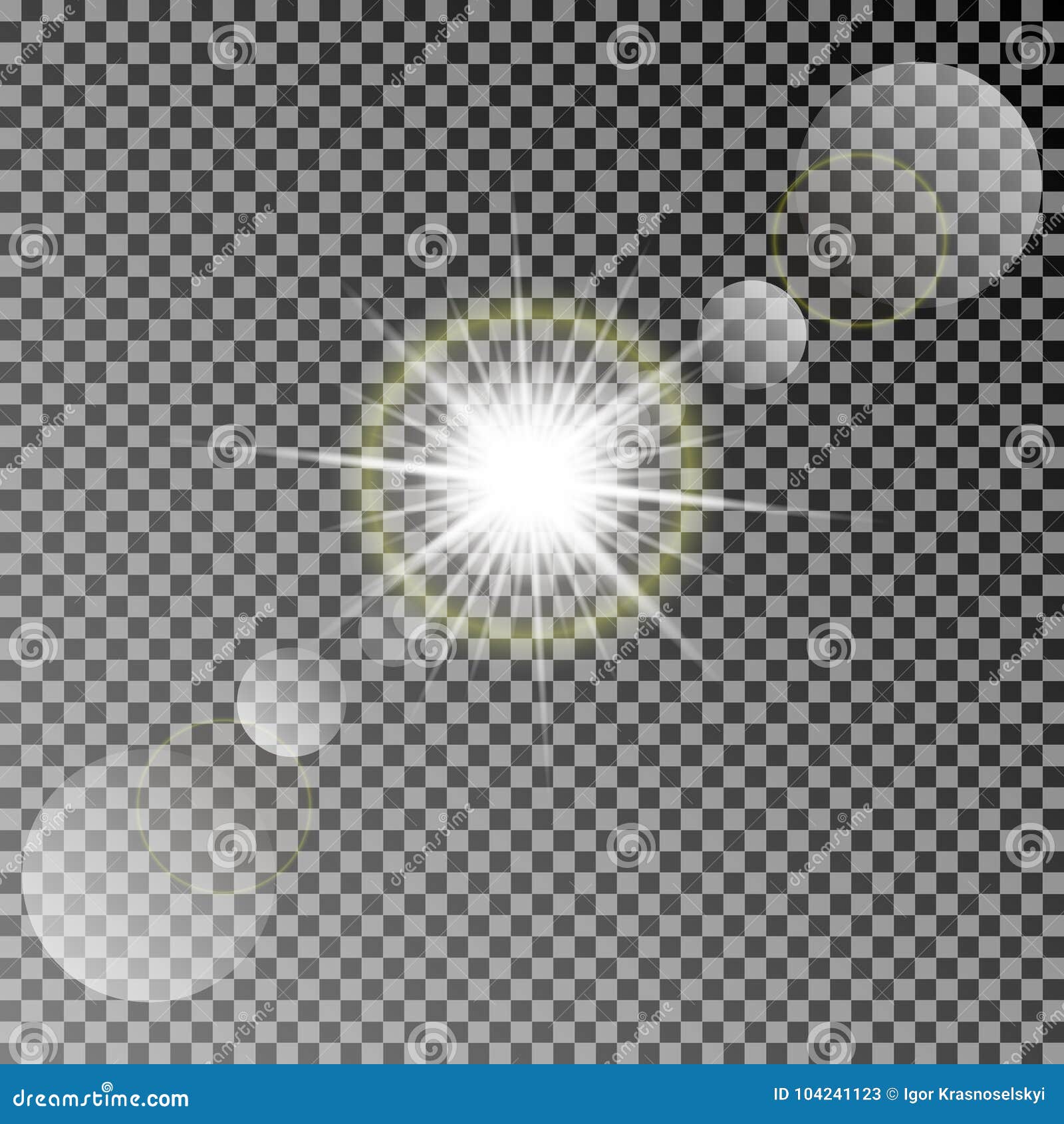 Shining Vector Sun with Colorful Light Effects. Transparent Vector Sun ...