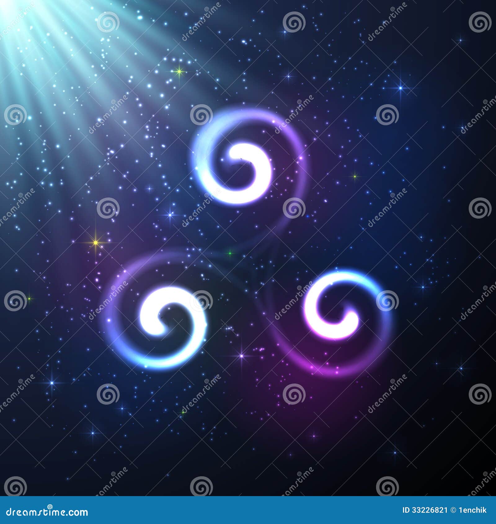 Shining Vector Triskel in Magic Light Stock Vector - Illustration of ...