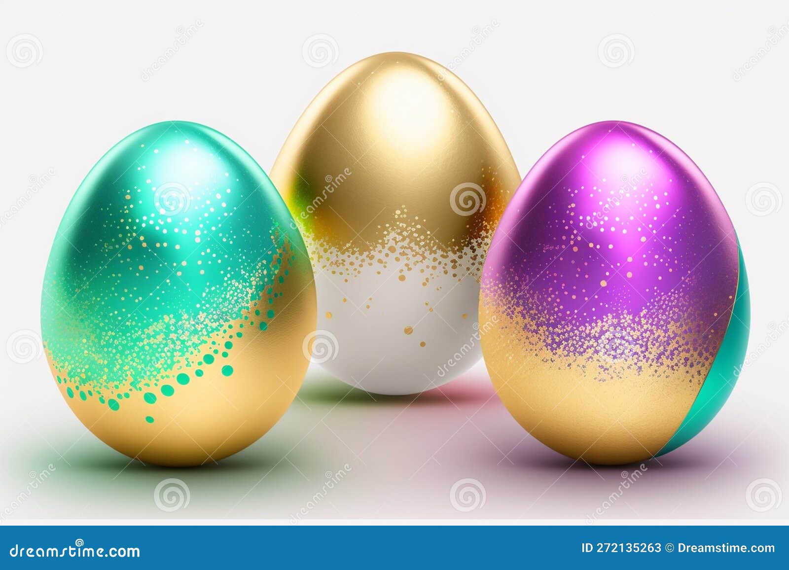 Shining Vibrantly Easter Eggs Gradient Spring Colors with Glitter and ...