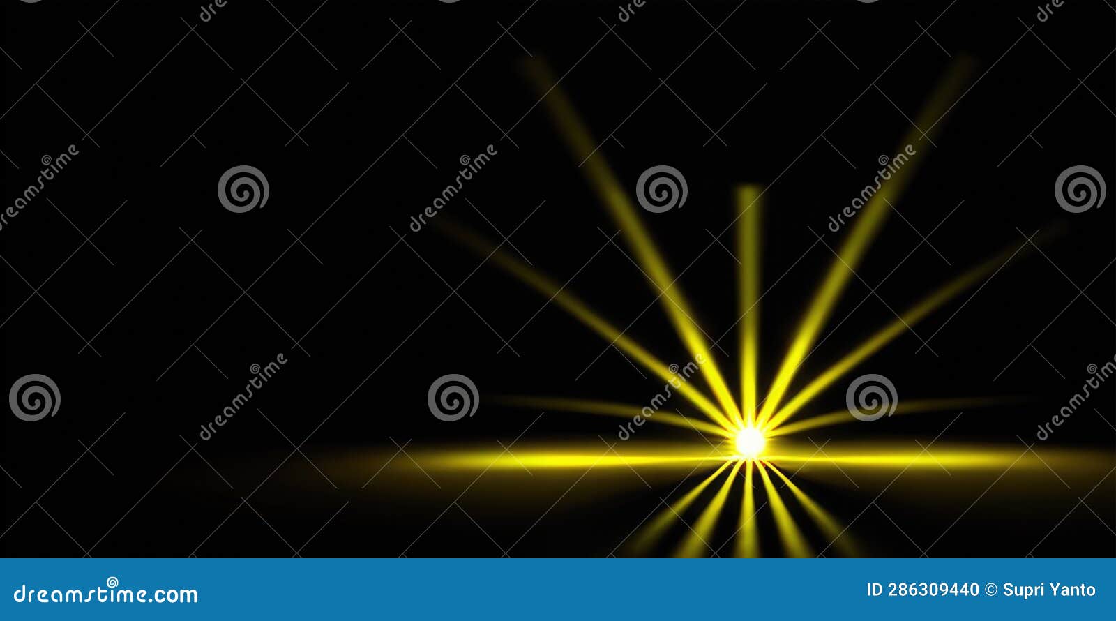 Shining Warm Yellow Light Effect in the Dark for Background Stock Photo ...