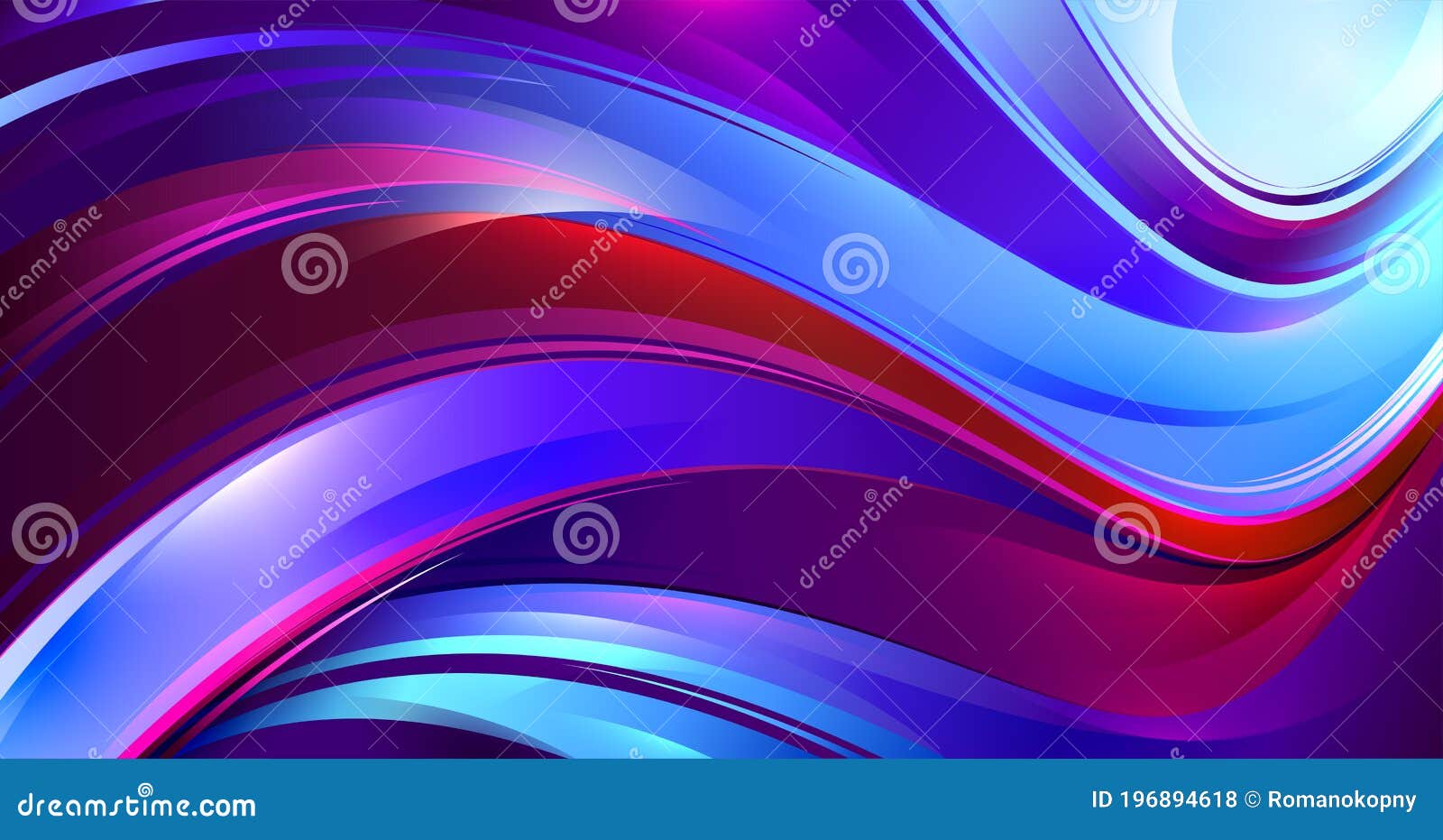 Shining Wavy Background with Red and Blue Waves Stock Vector ...