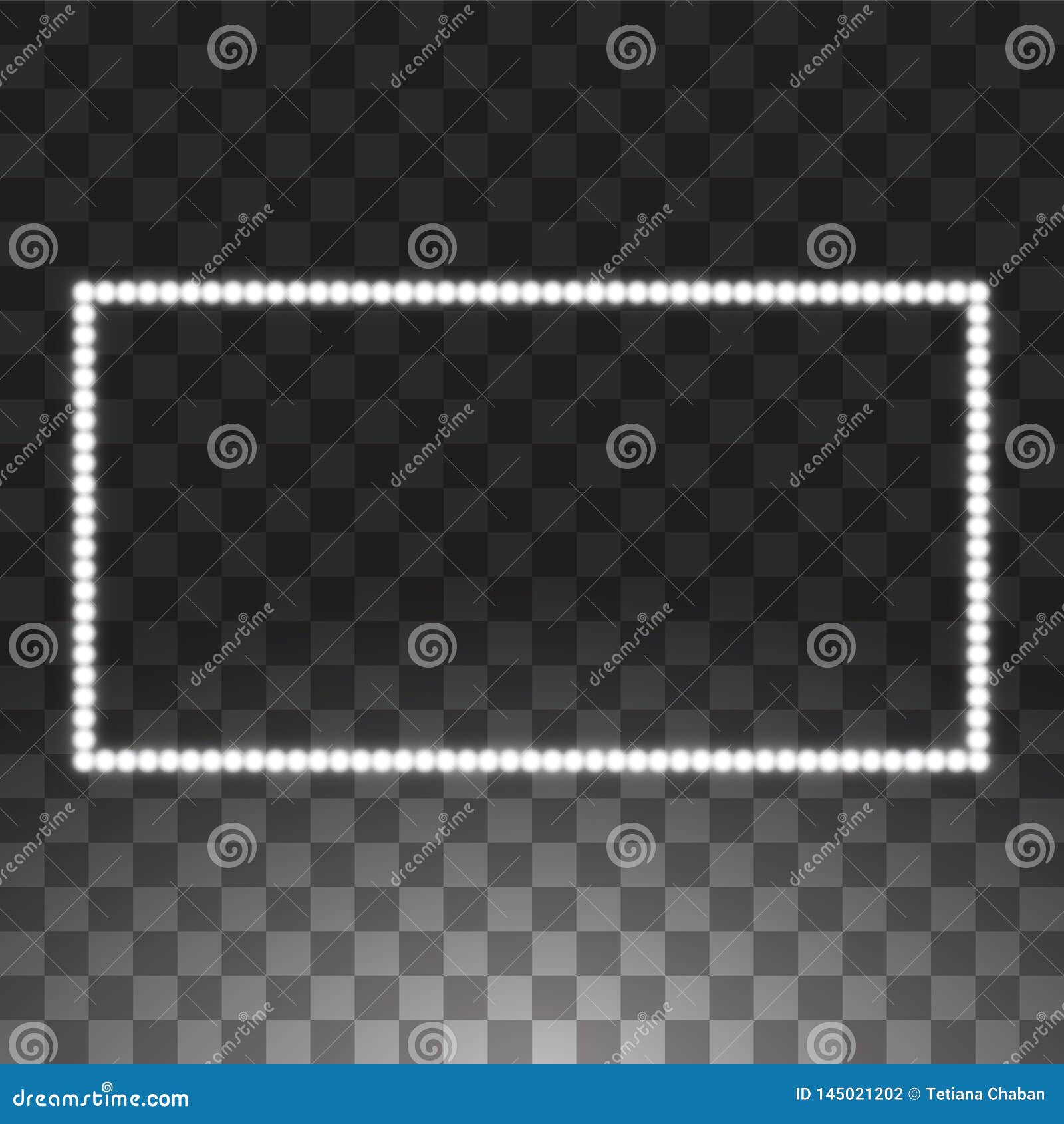 Shining White Led Vector Rectangle Frames, Neon Illumination on ...