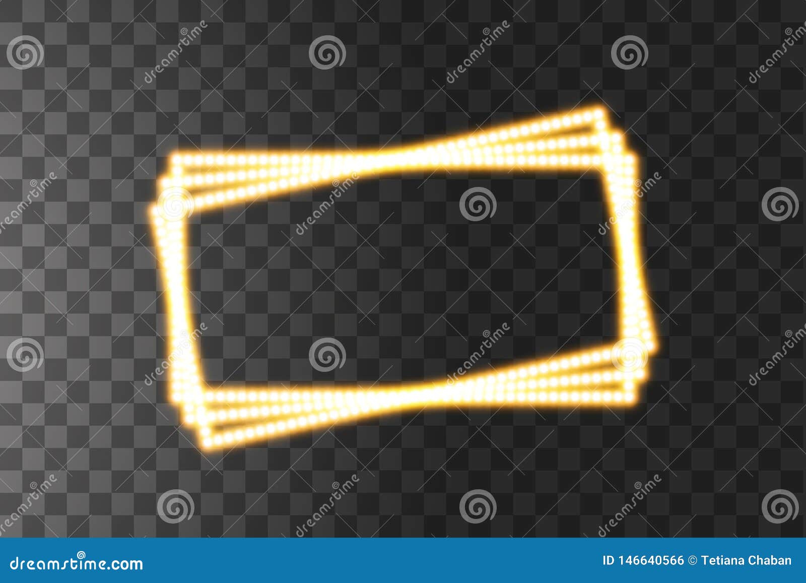 Shining Yellow Led Vector Rectangle Frames, Neon Illumination on ...