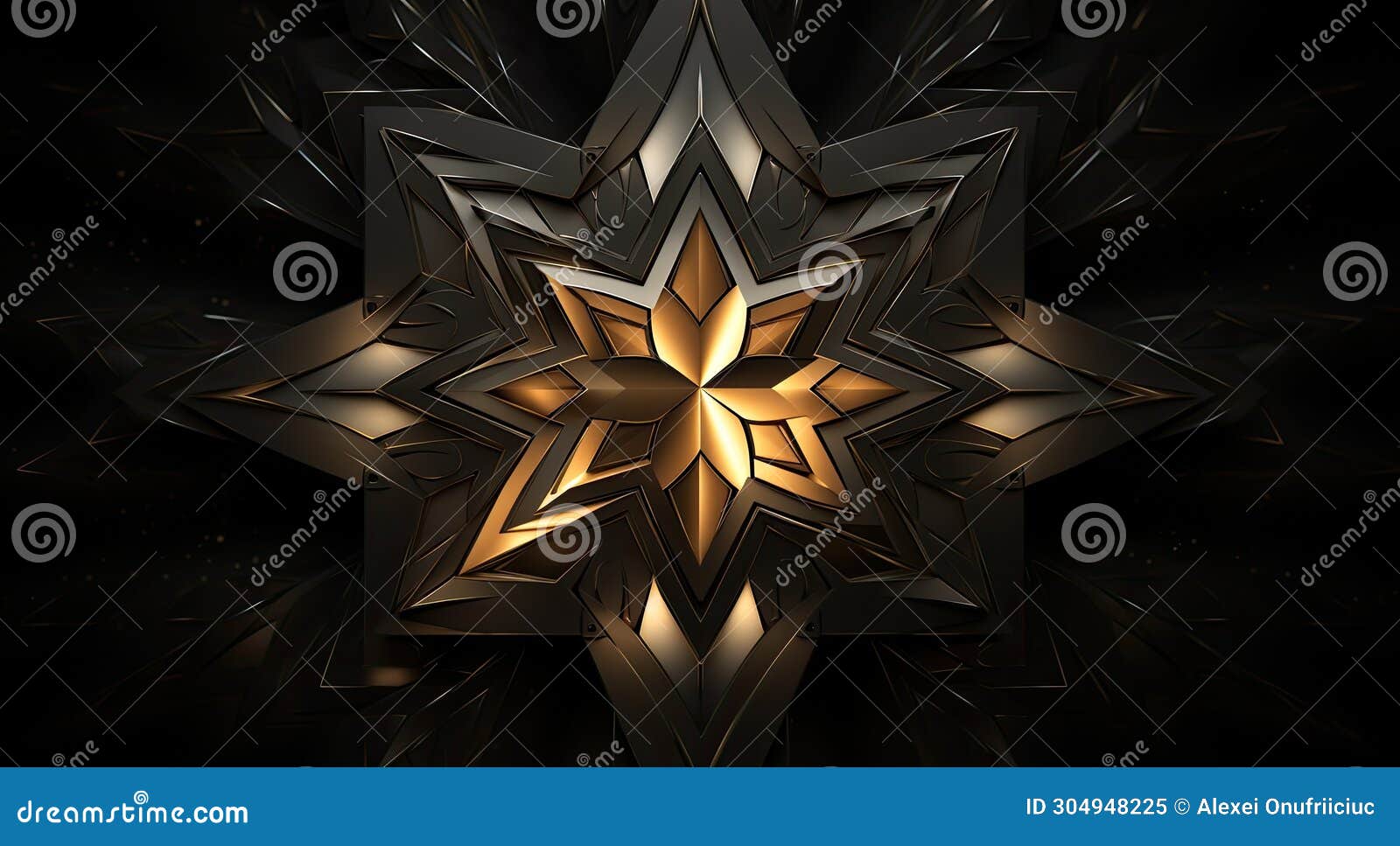 Shining Yellow Star with Black Background Stock Illustration ...