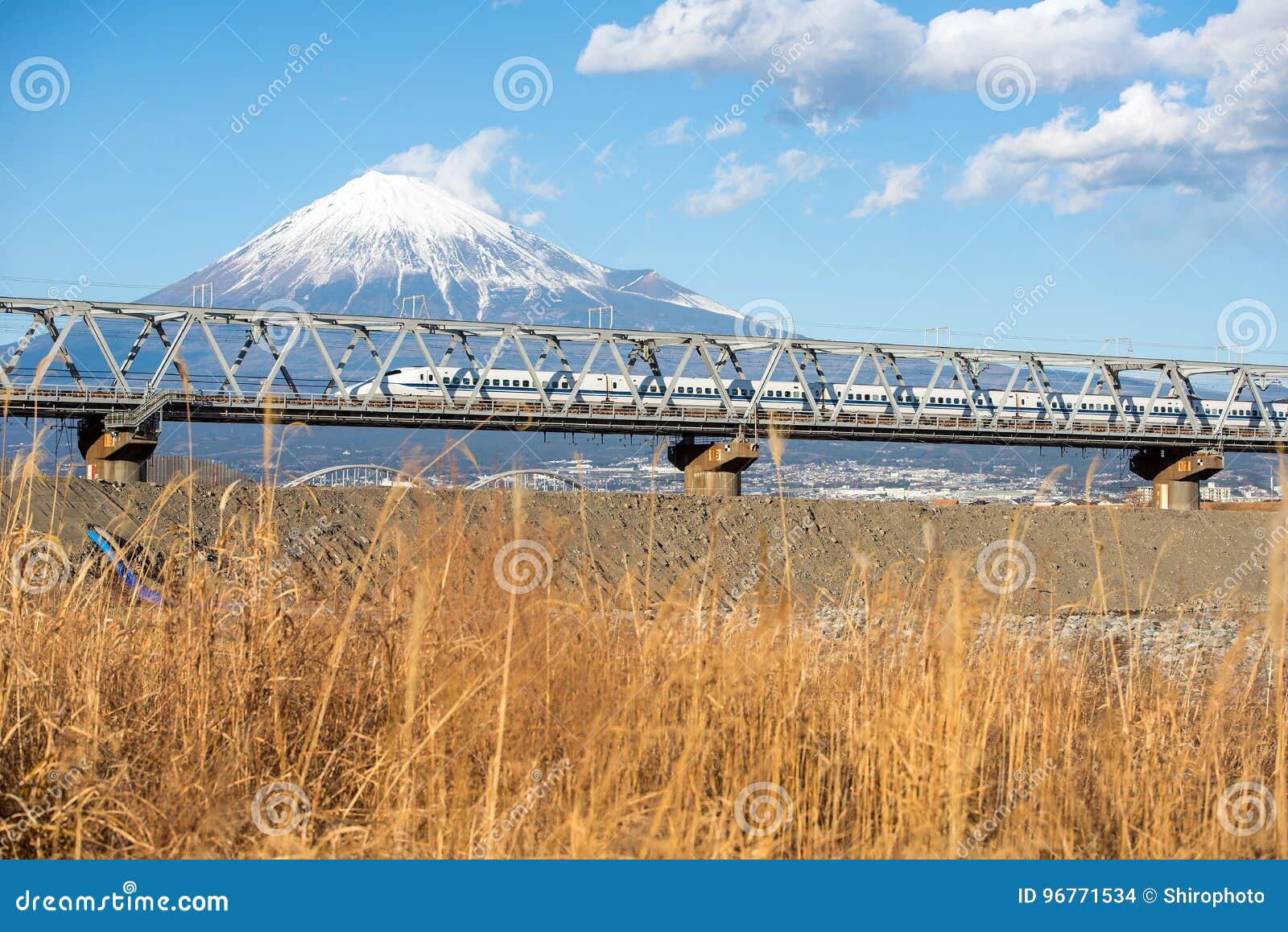 Shinkansen with View of Mountain Fuji Stock Photo - Image of japanese ...