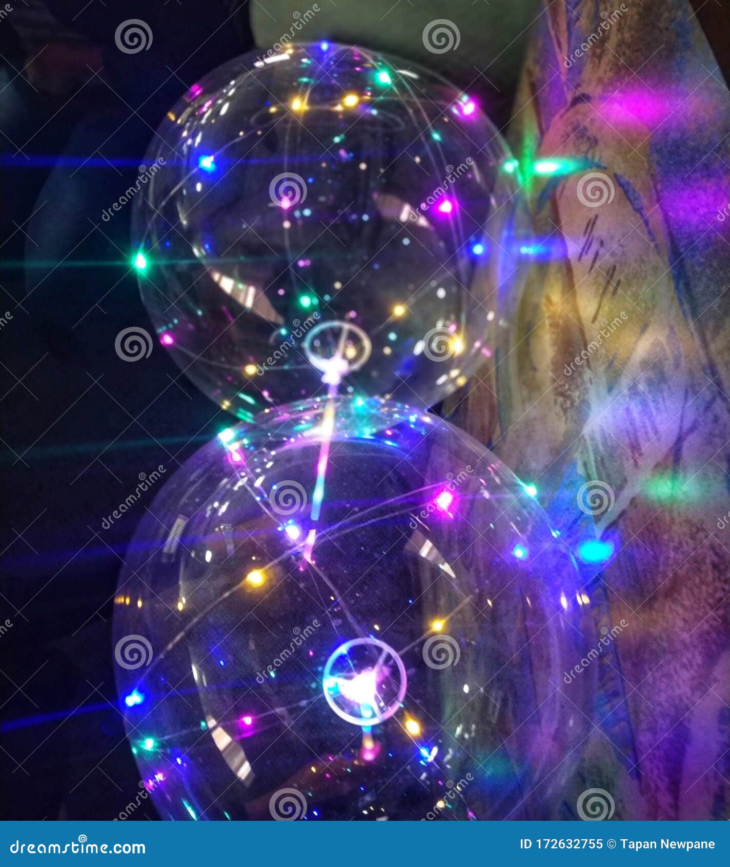 Shinning Globe Led Balloons in a Party Celebration Stock Image - Image ...