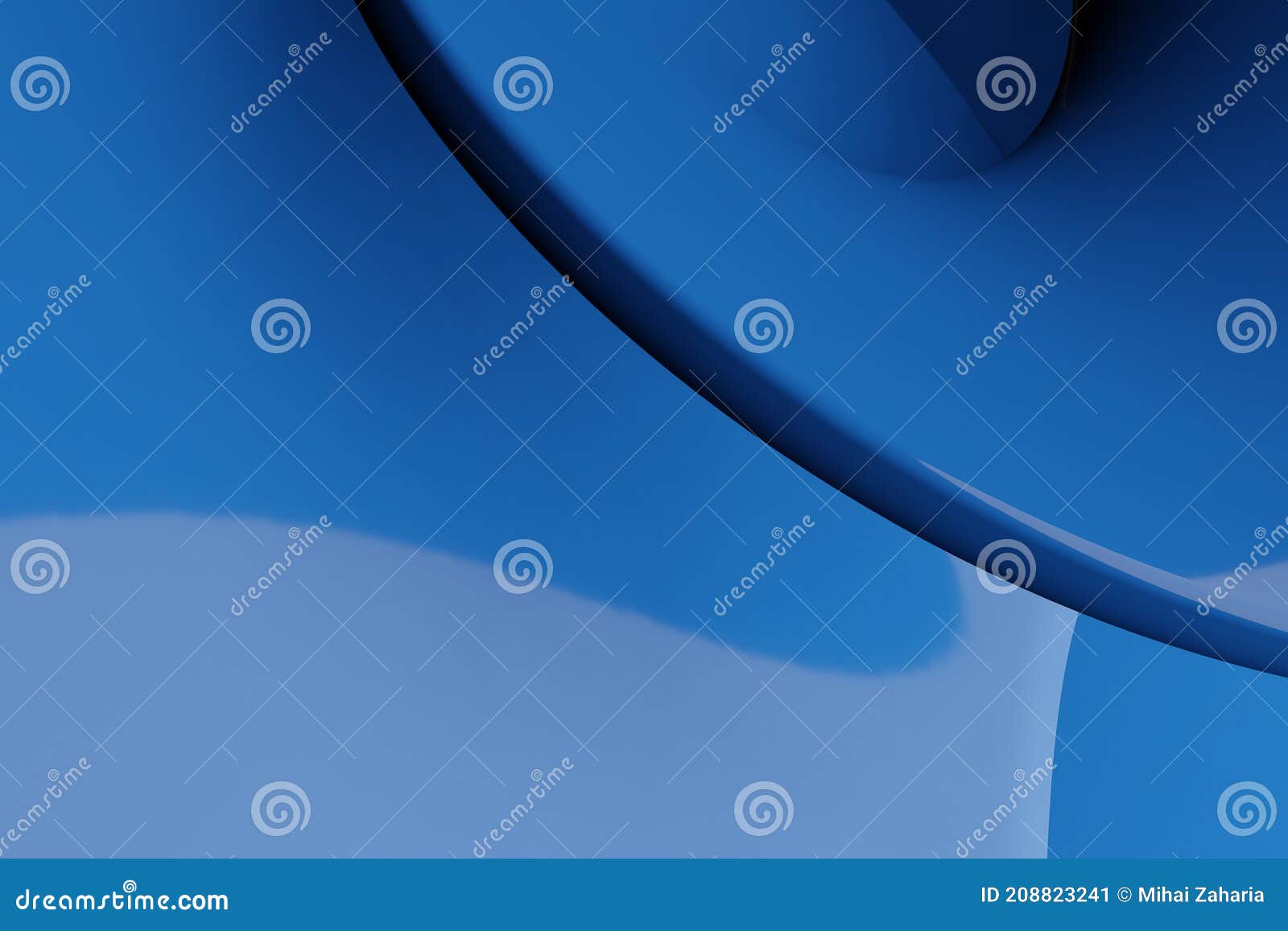Shinny Blue Abstract Computer Generated 3D Distorted Wave Shape Stock ...