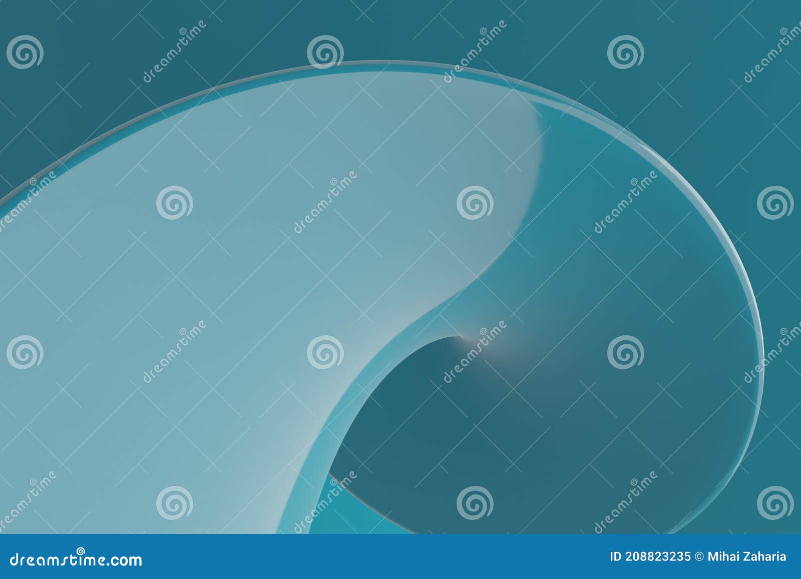 Shinny Teal Abstract Computer Generated 3D Distorted Wave Like Shape ...