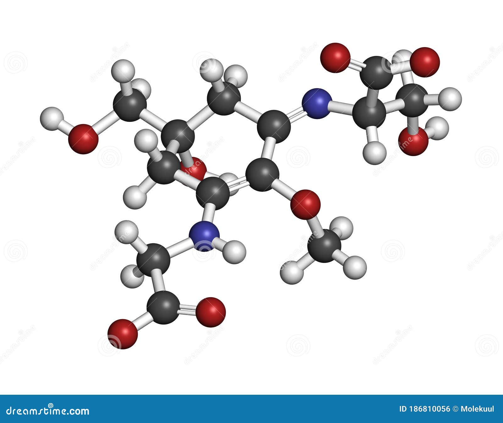 Shinorine Sunscreen Molecule. 3D Rendering Stock Illustration ...