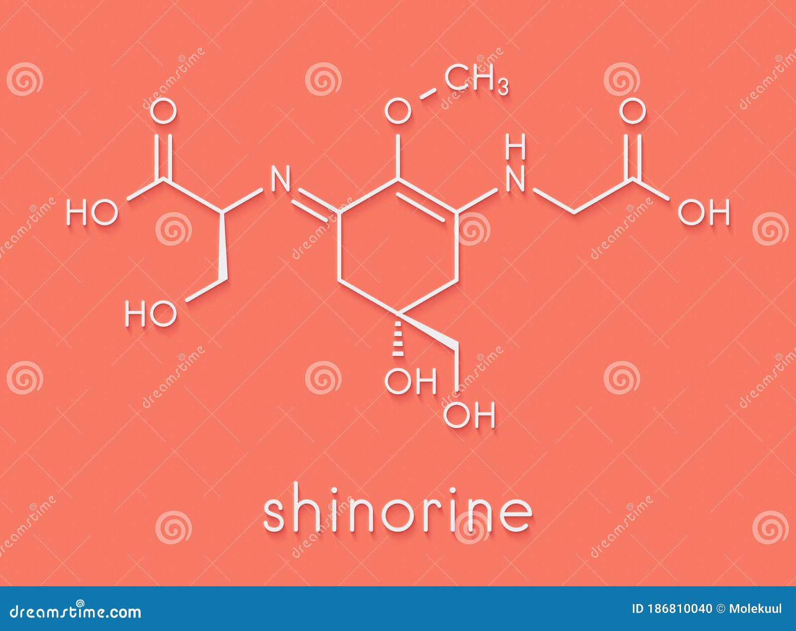 Shinorine Sunscreen Molecule. Skeletal Formula. Cartoon Vector ...