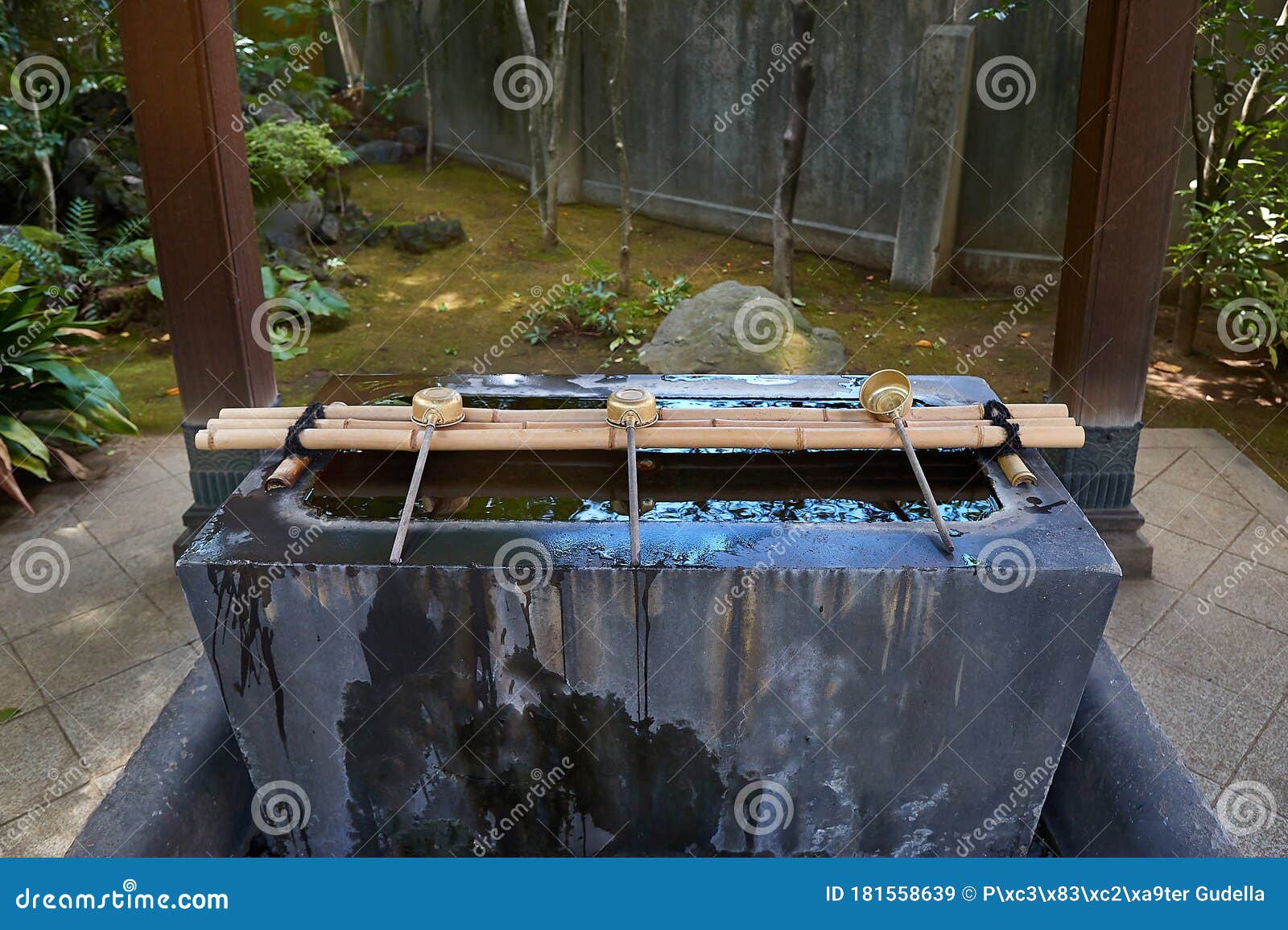 Shinto Purification Water Basin Stock Image - Image of japanese, bamboo ...
