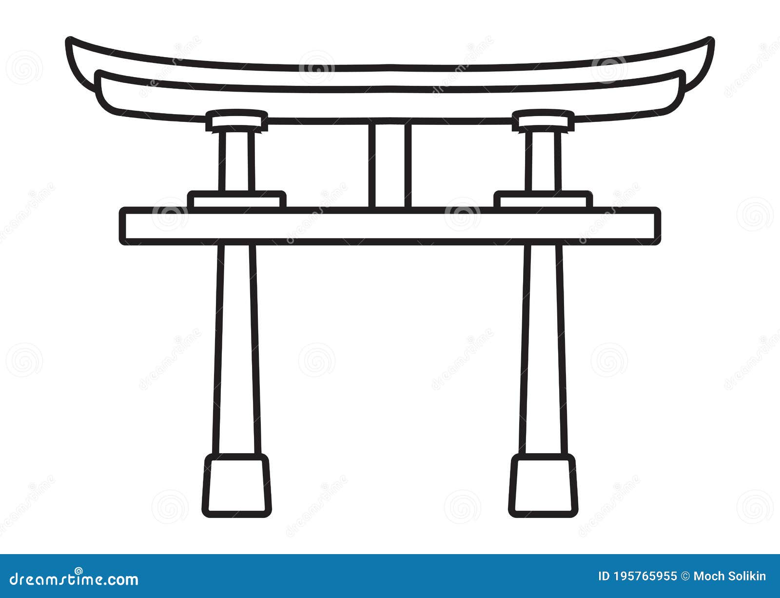 Shinto Shrine Gate Or Torii Line Art Icon For Apps Or Websites Cartoon ...