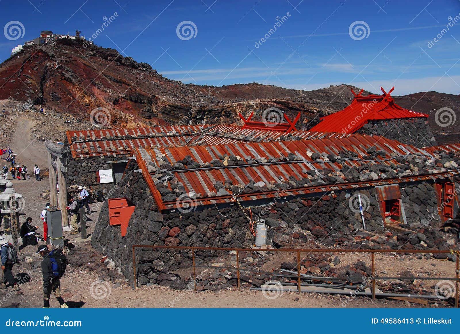 Shinto Shrine Mount Fuji editorial stock photo. Image of rocks - 49586413