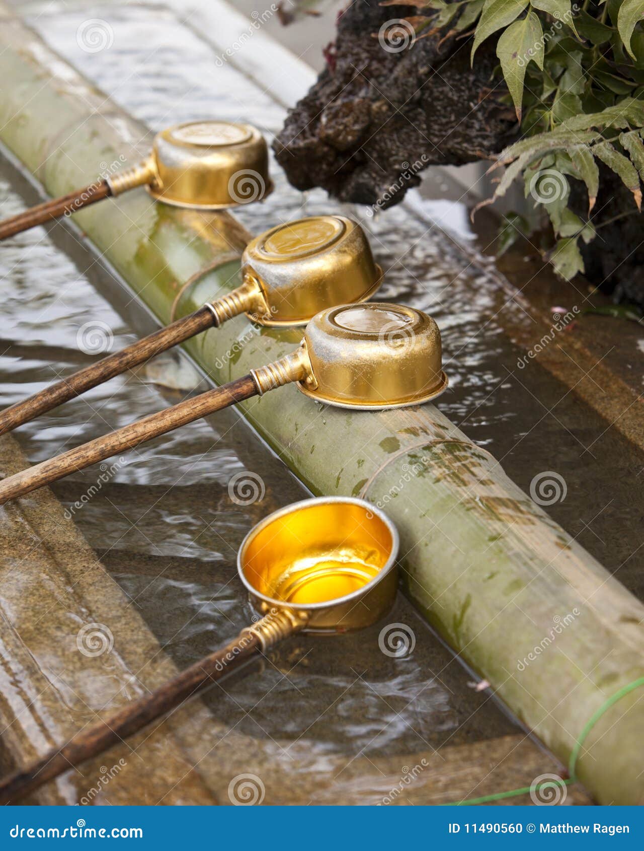 Shinto Shrine Purification Ladles Stock Photo - Image of asia, metal ...