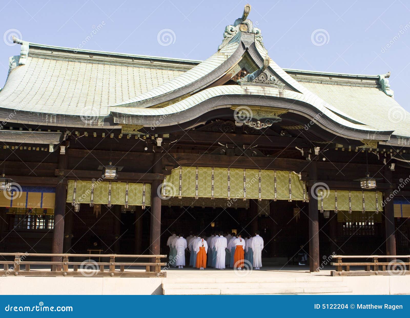 Shinto Temple with Priests stock photo. Image of tokyo - 5122204