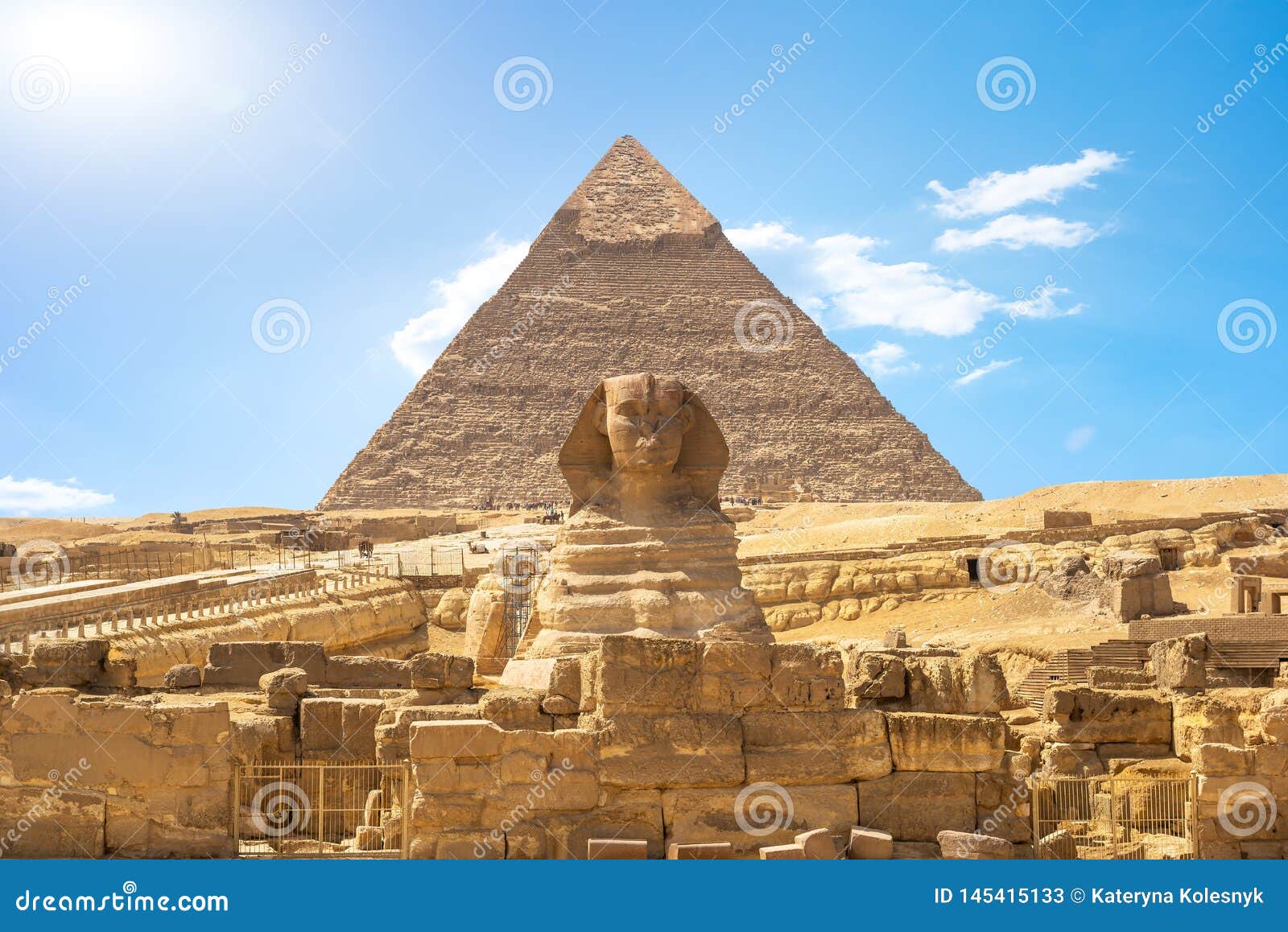 Shinx and pyramid stock image. Image of pyramid, large - 145415133