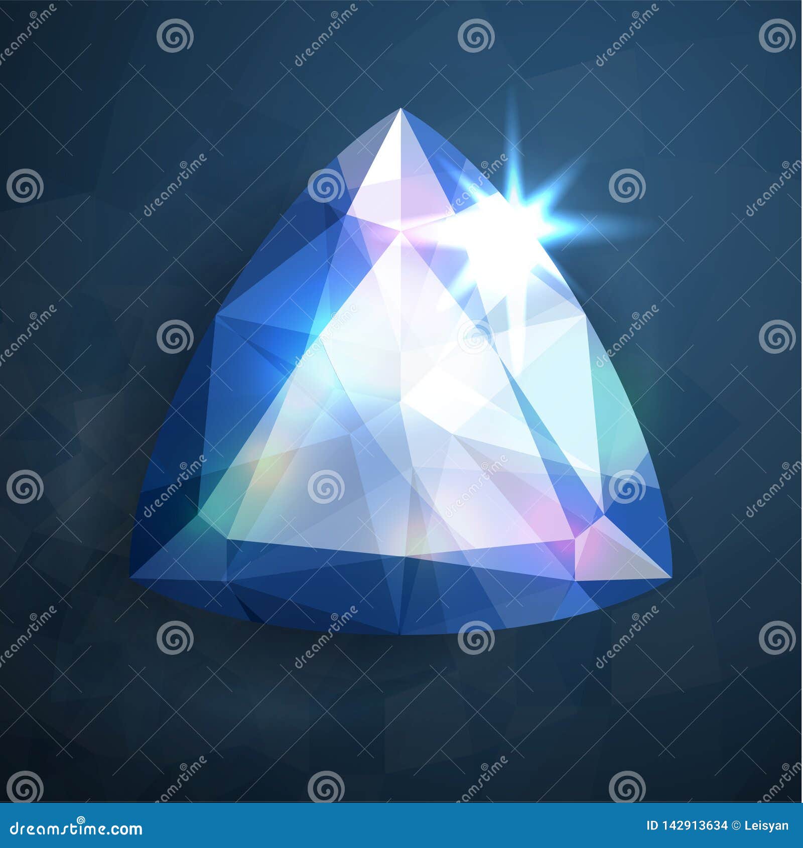 Shiny Abstract Blue Gemstone Stock Vector - Illustration of glossy ...
