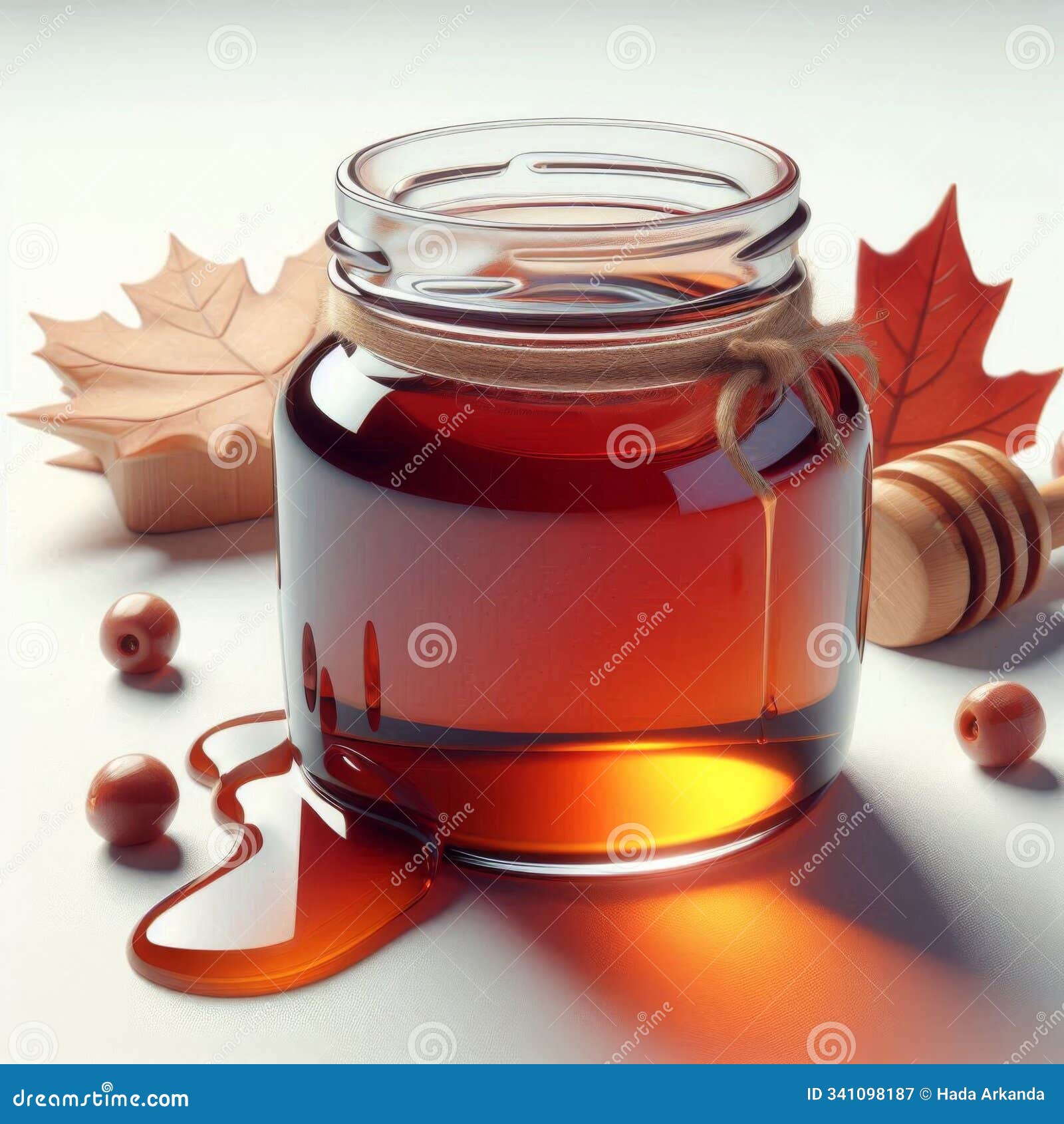 Shiny Amber Maple Syrup Pooling On A White Background, Highlighting Its Thick, Sweet Texture ...