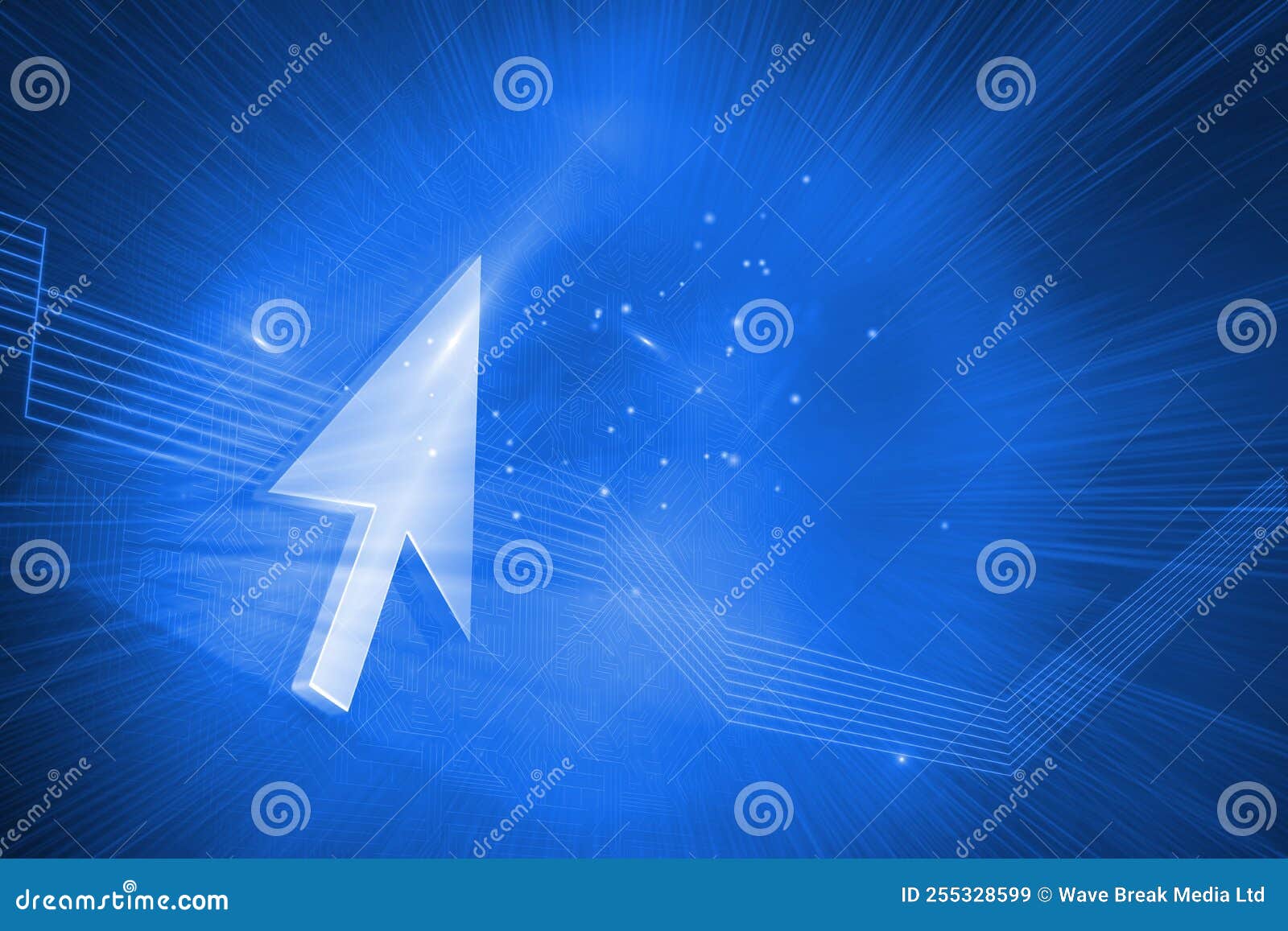 Shiny Arrow on Blue Background Stock Illustration - Illustration of ...