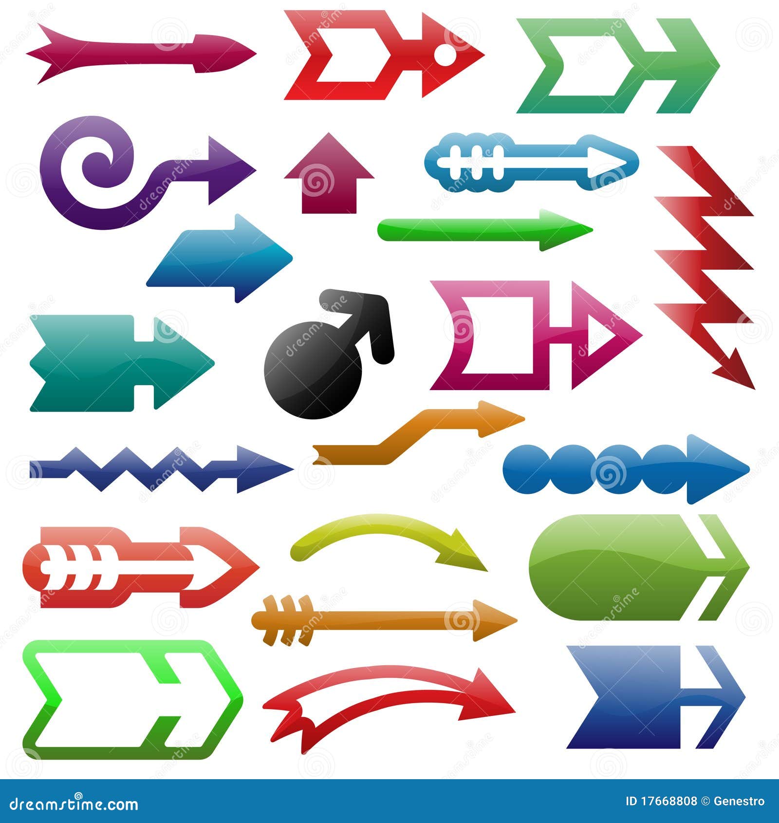 Shiny arrows set stock vector. Illustration of arrow - 17668808