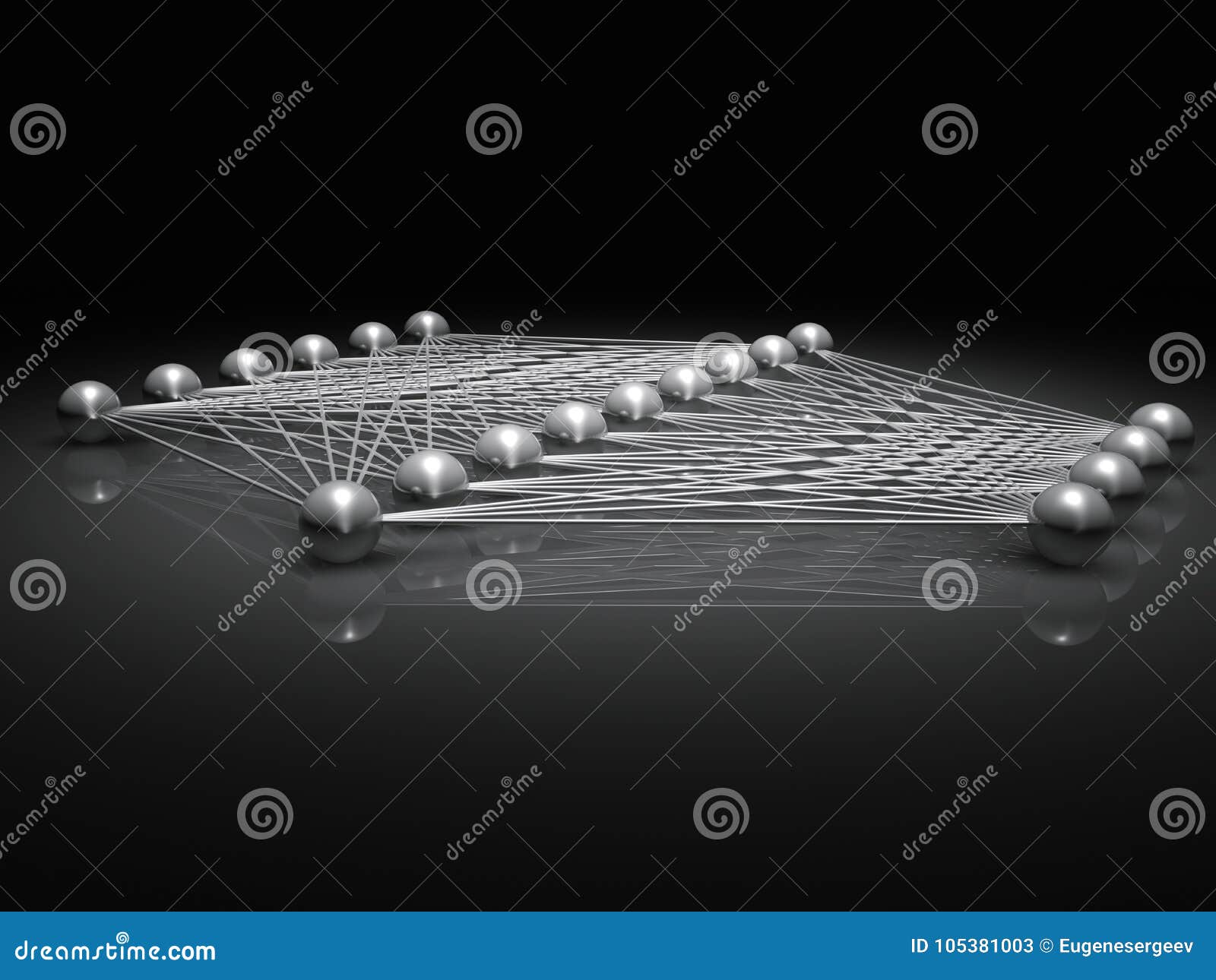 Shiny Artificial Neural Network Structure, 3d Stock Illustration ...