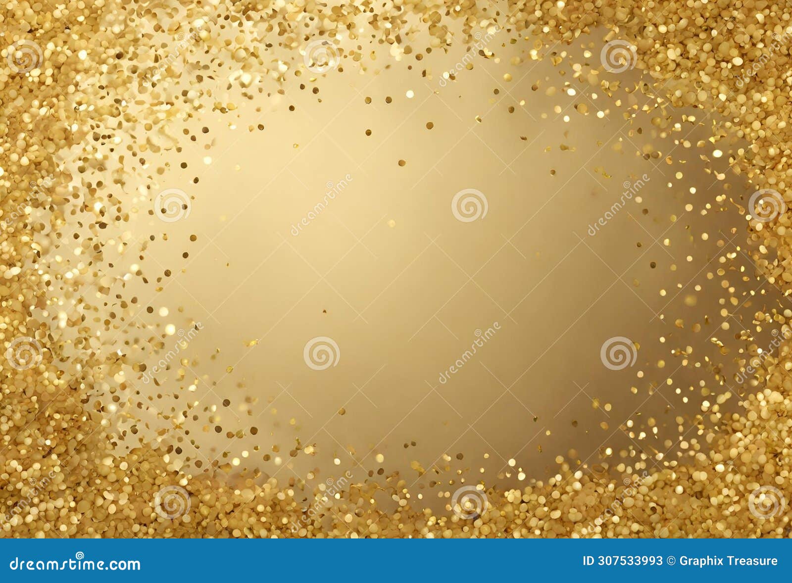 Shiny Background with Golden Sprinkles Border Generative AI. Stock ...