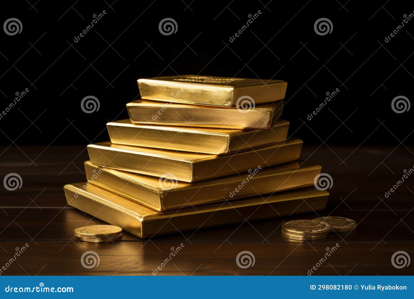 Shiny Bank Gold Stack Bars. Generate Ai Stock Photo - Image of ingot ...