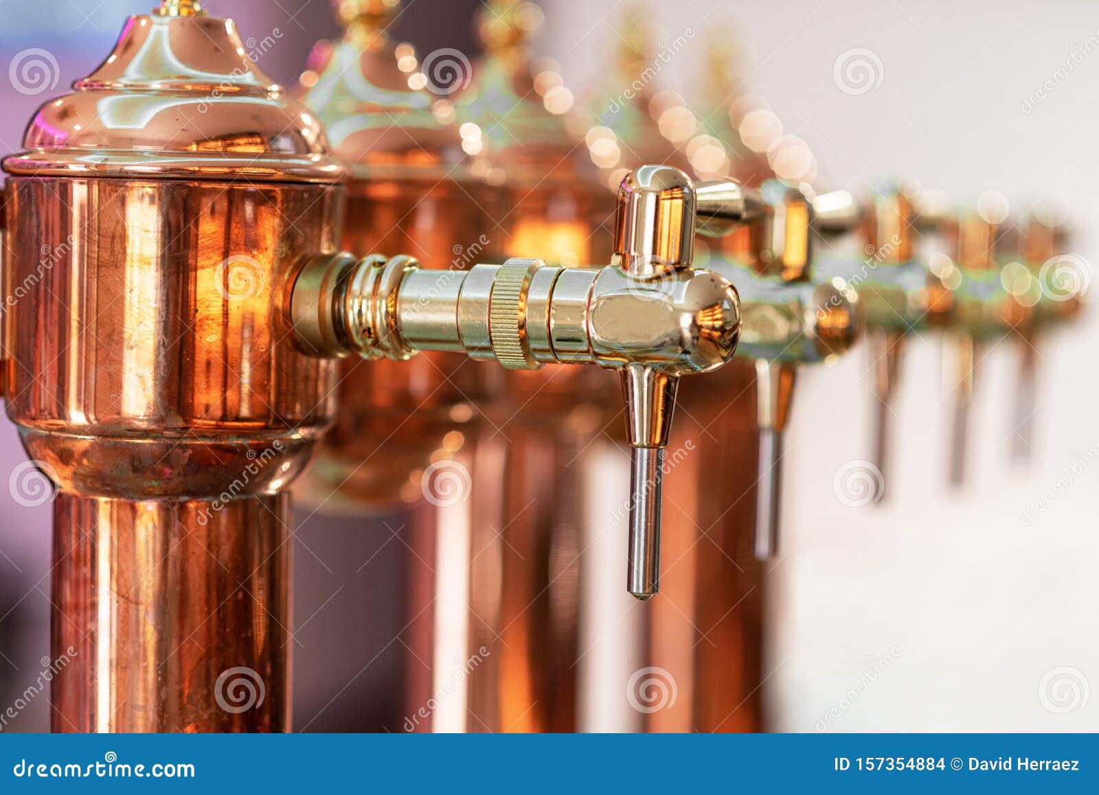 Shiny Beer Tap Ready To Serve Cold Beer at the Bar. Stock Photo - Image ...