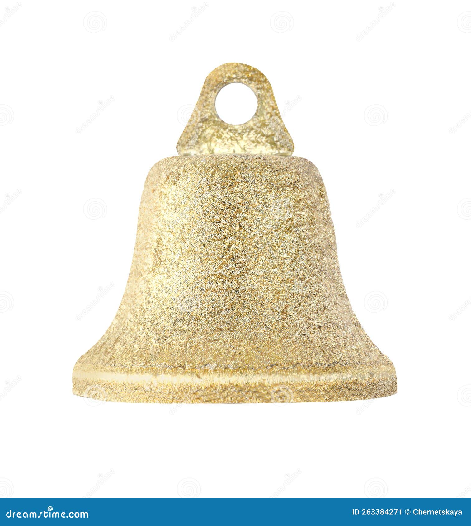 Shiny Bell Isolated on White. Christmas Decoration Stock Image - Image ...