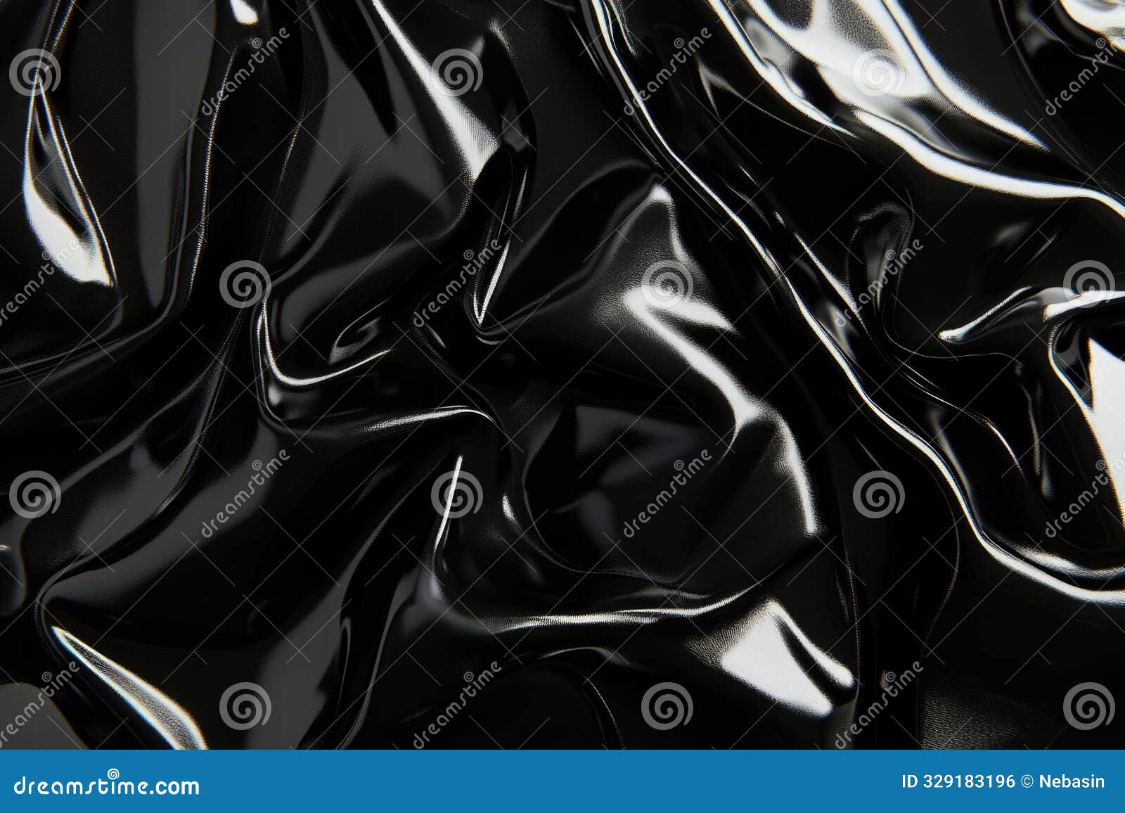 Shiny Black Fabric Background with Glossy Wrinkled Texture for Elegant ...
