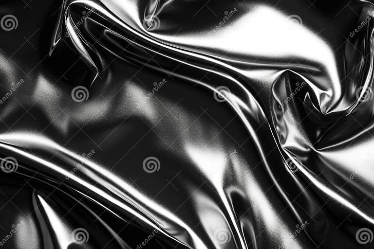 A Shiny Black Fabric with a Shiny Silver Surface Stock Image - Image of ...