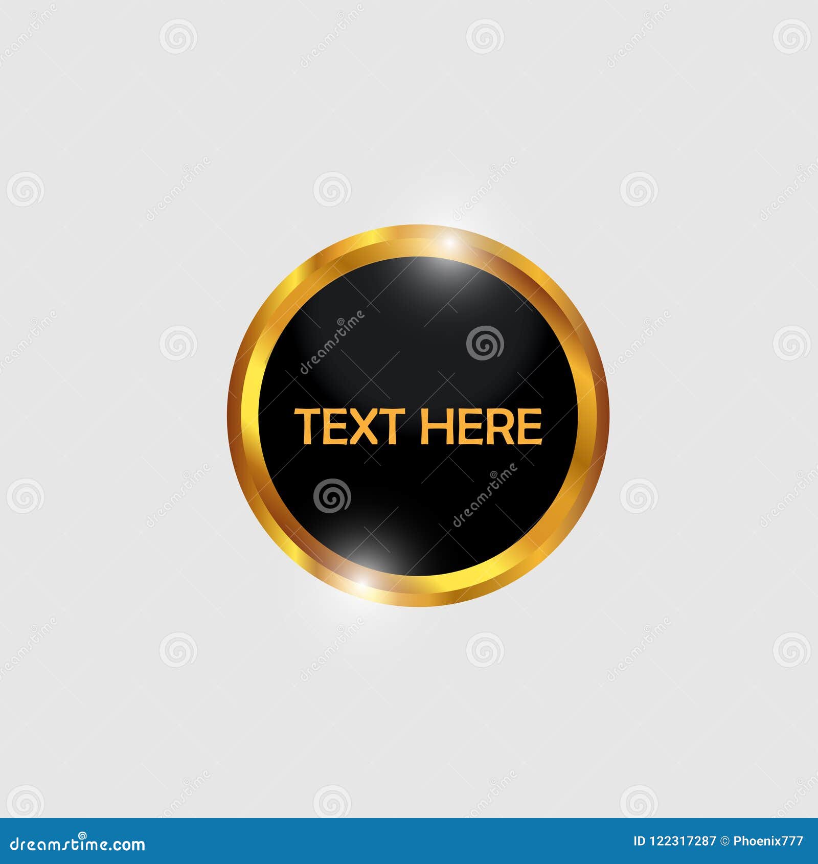 Shiny Black Gold Circle Icon Stock Vector - Illustration of premium ...