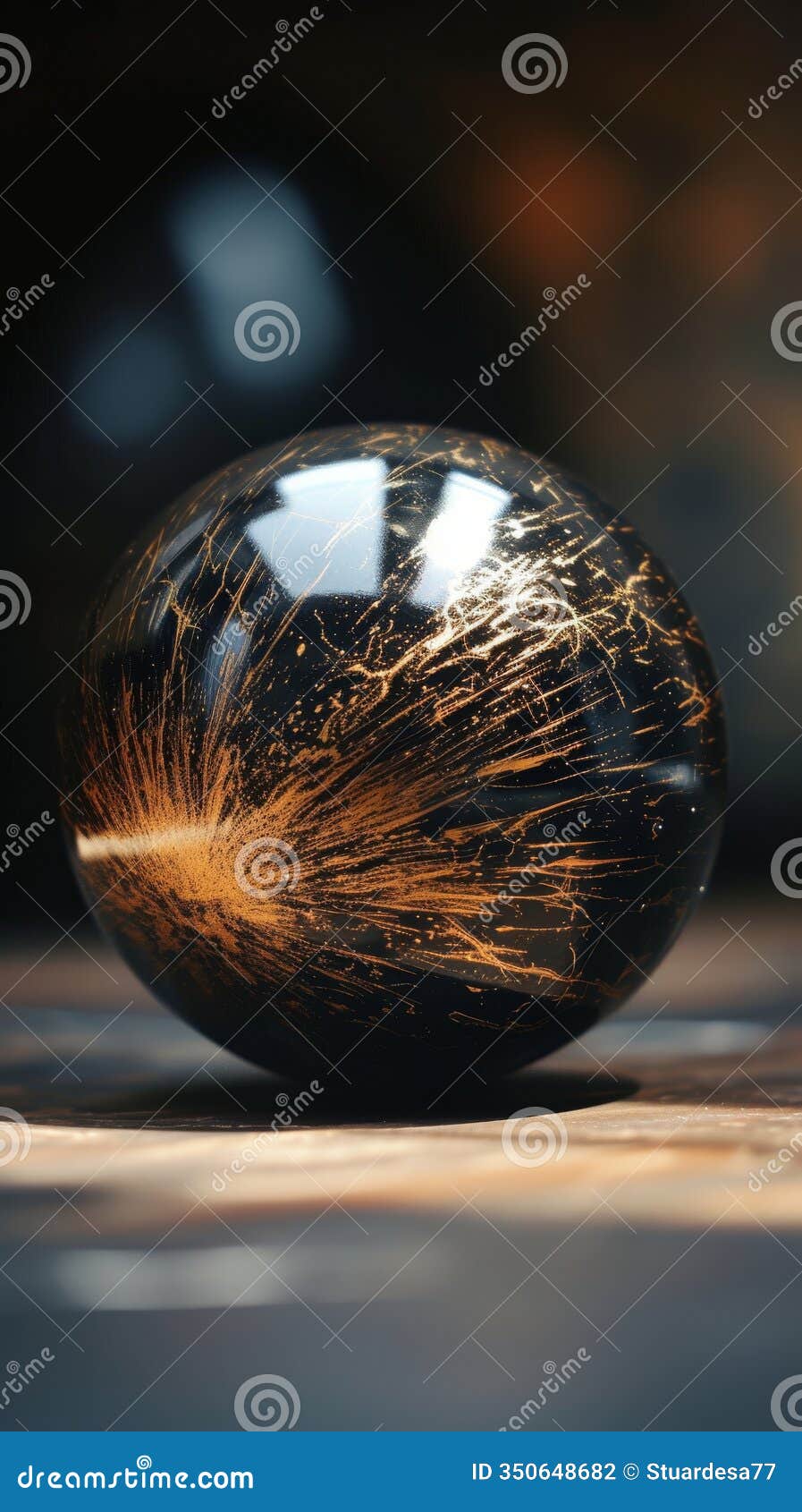 Shiny Black and Gold Sphere with Dynamic Golden Explosion Effect Stock ...