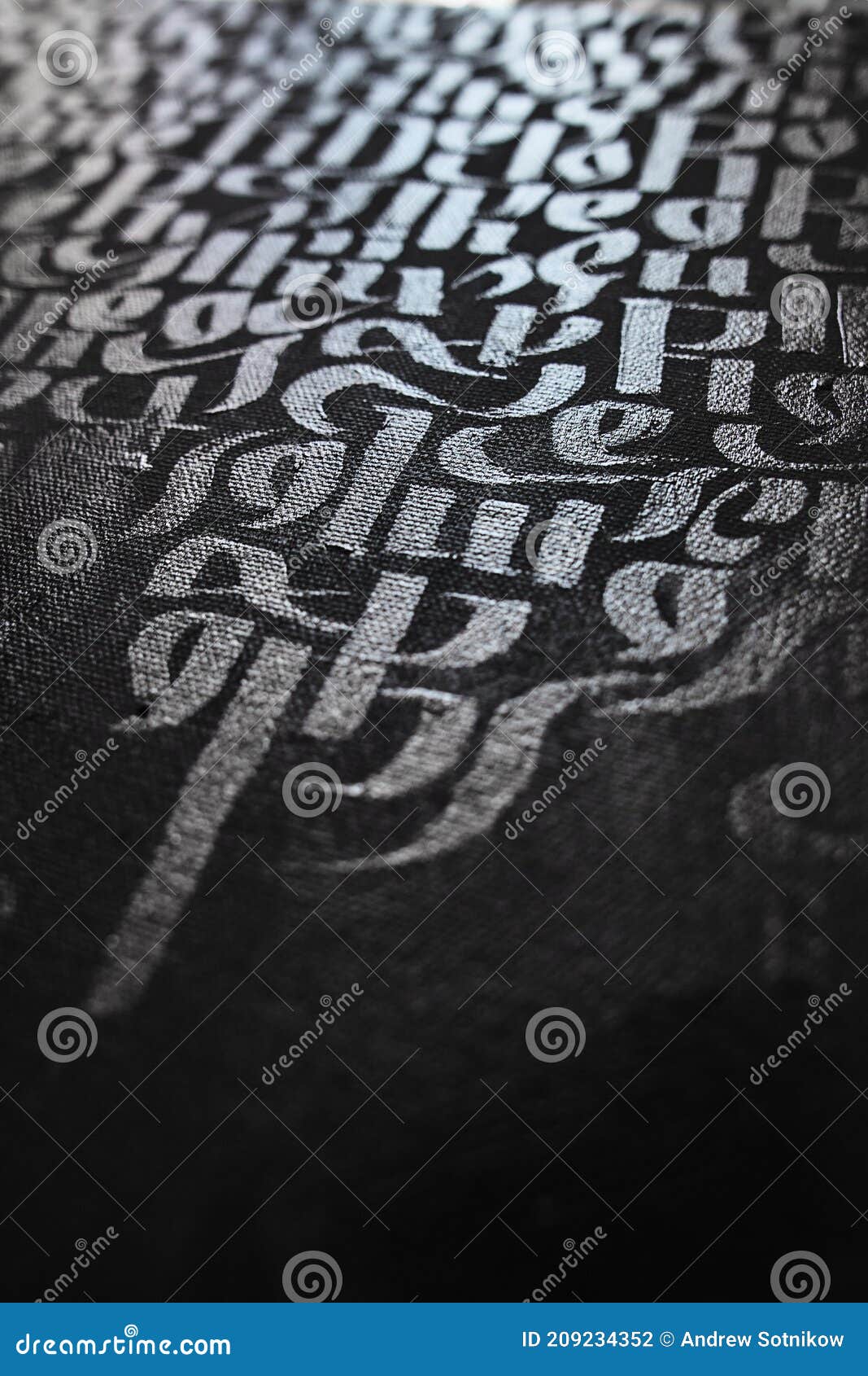 Shiny Black Handwritten Calligraphy Paint Stock Photo - Image of letter ...