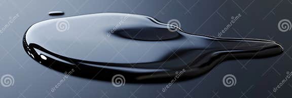 Black Oil Puddle Reflecting Light on a Smooth Surface in an Urban ...