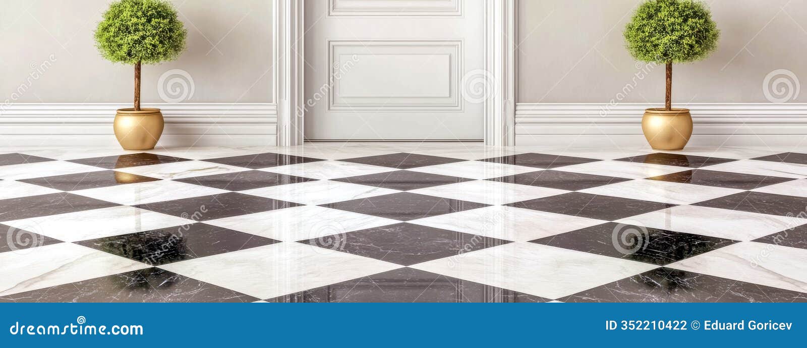 Elegant Checkerboard Floor Tiles Enhancing Classic Interior Design ...