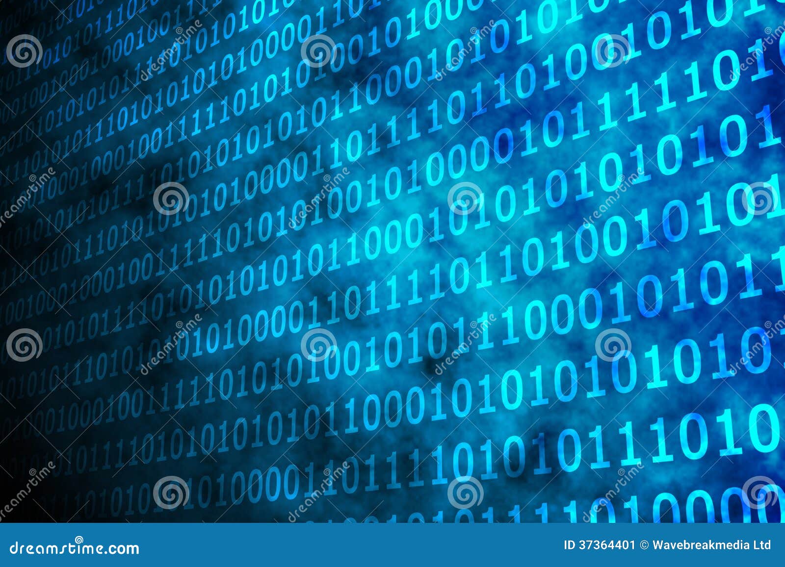 Shiny blue binary code stock illustration. Illustration of futuristic ...