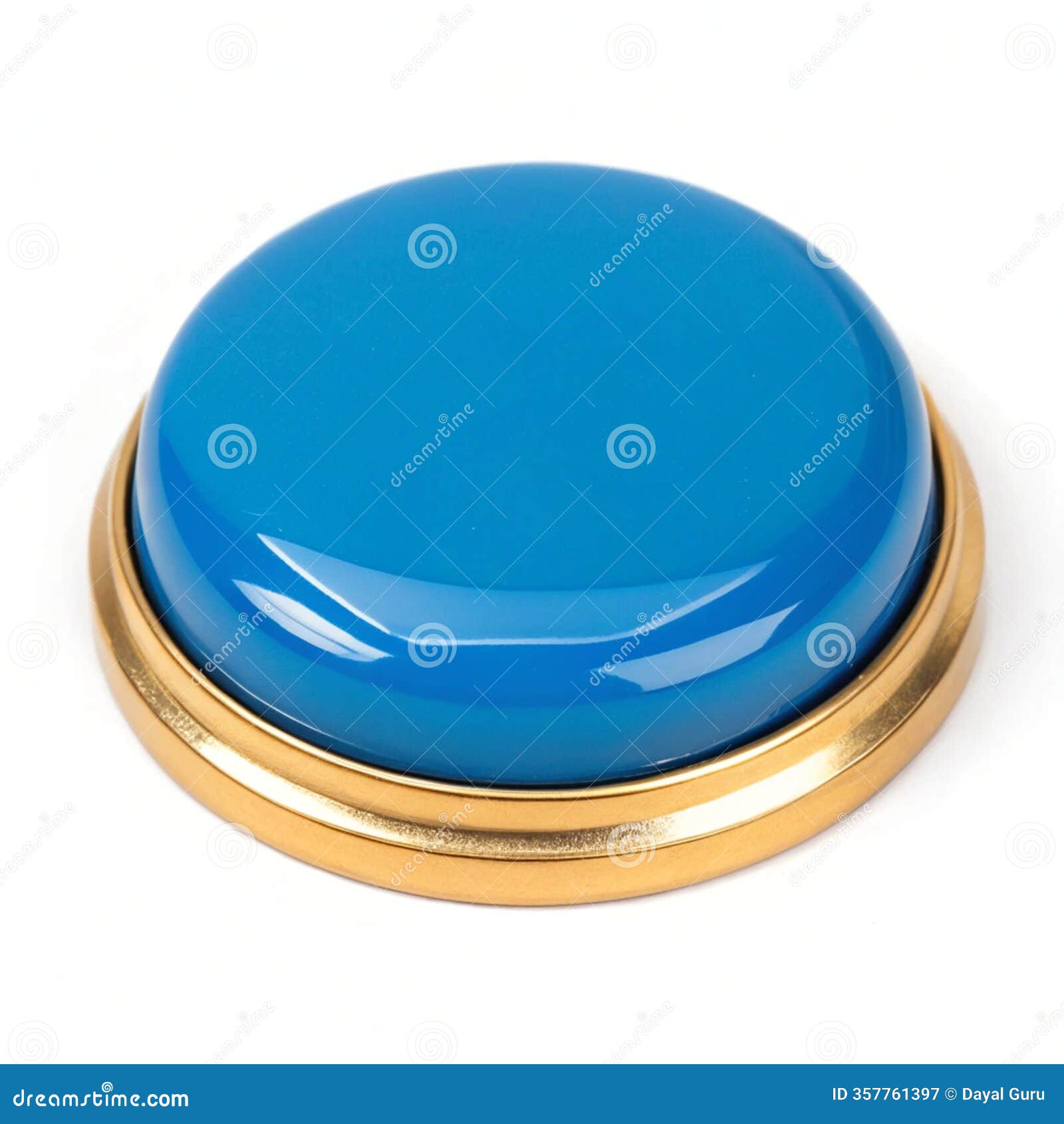 Shiny Blue Button with Gold Border Stock Illustration - Illustration of ...