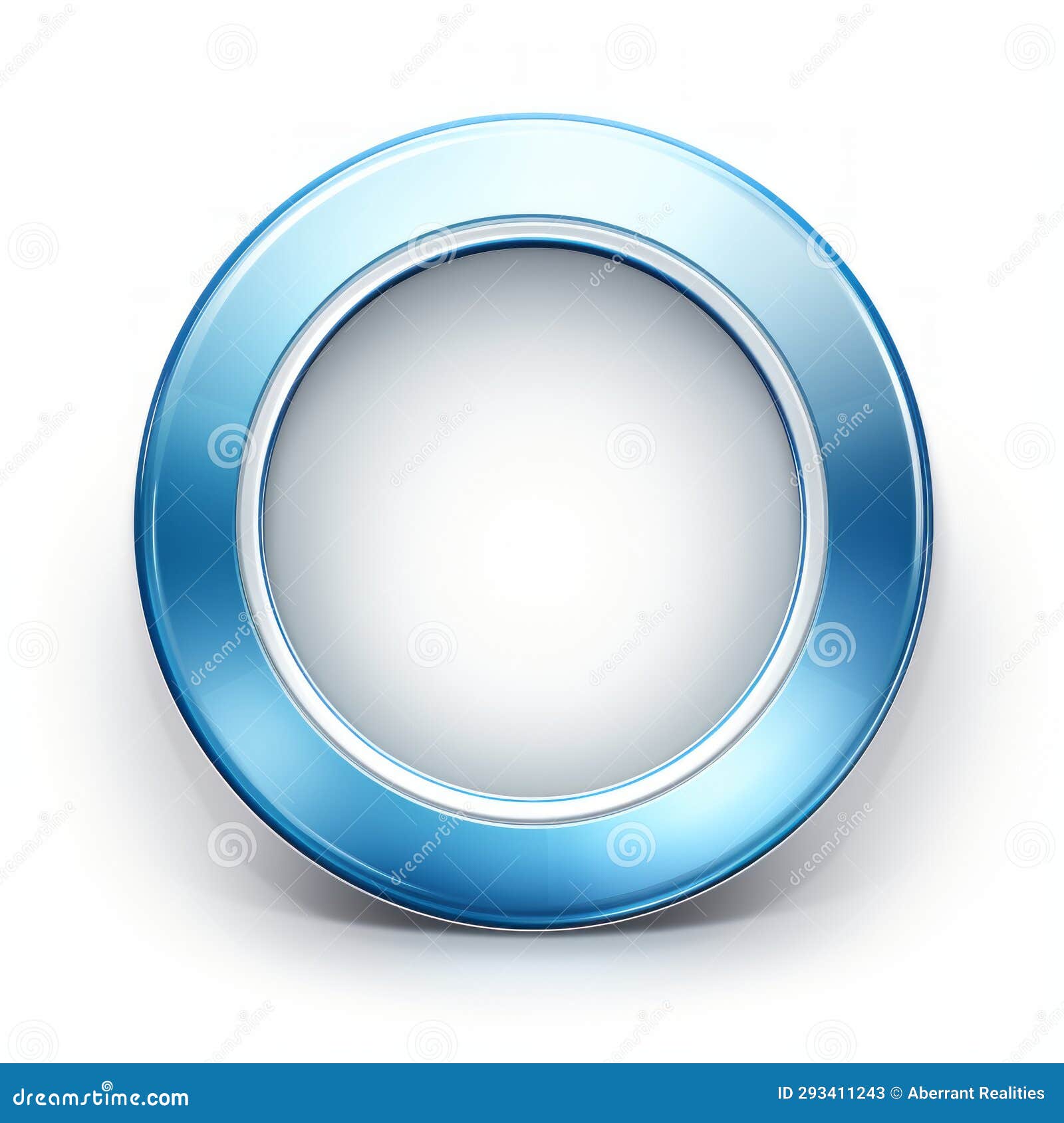 A Shiny Blue Button on a White Background Stock Illustration ...