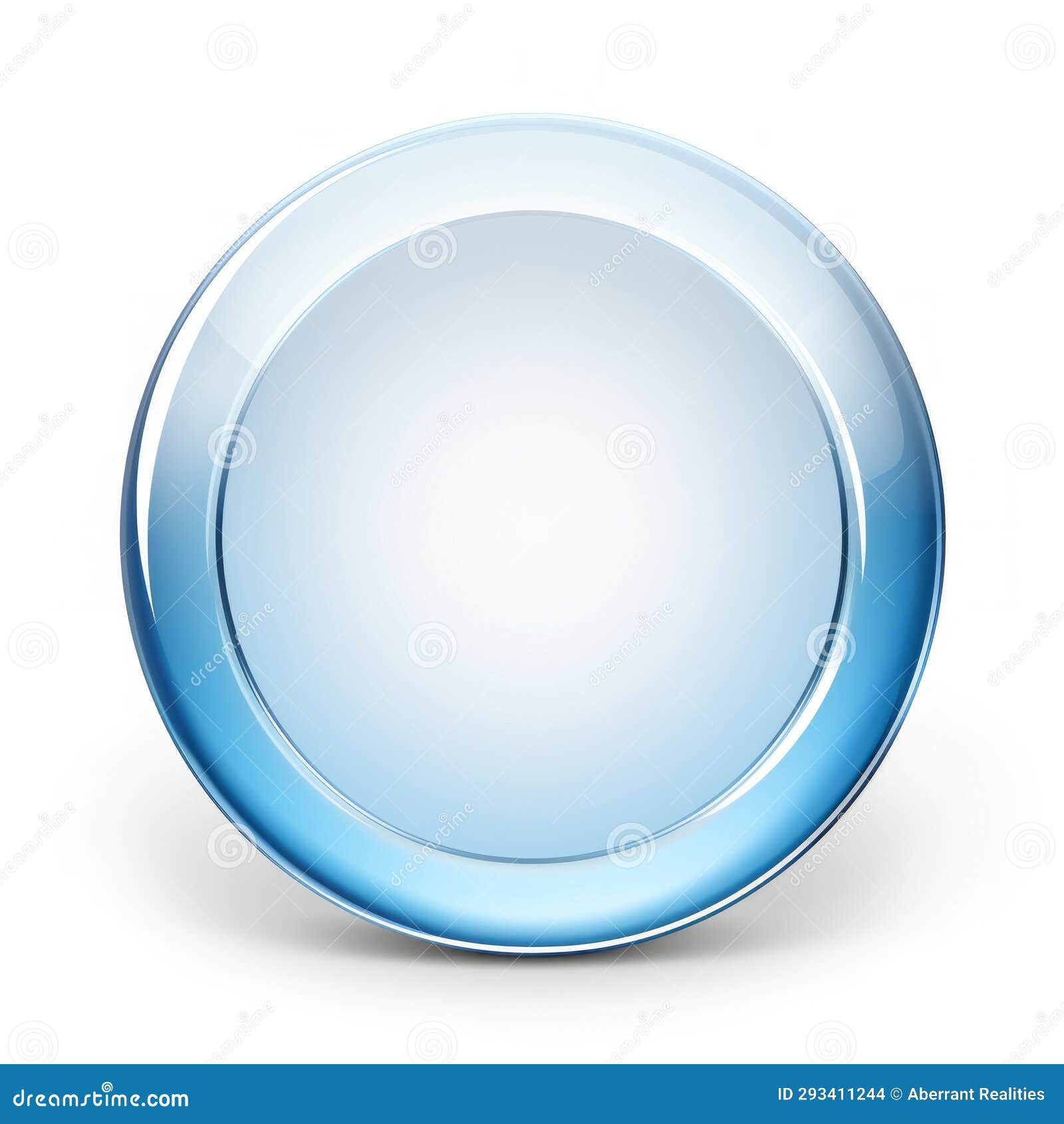 A Shiny Blue Button on a White Background Stock Illustration ...