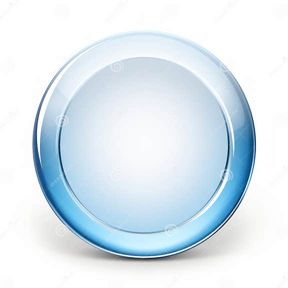 A Shiny Blue Button on a White Background Stock Illustration ...
